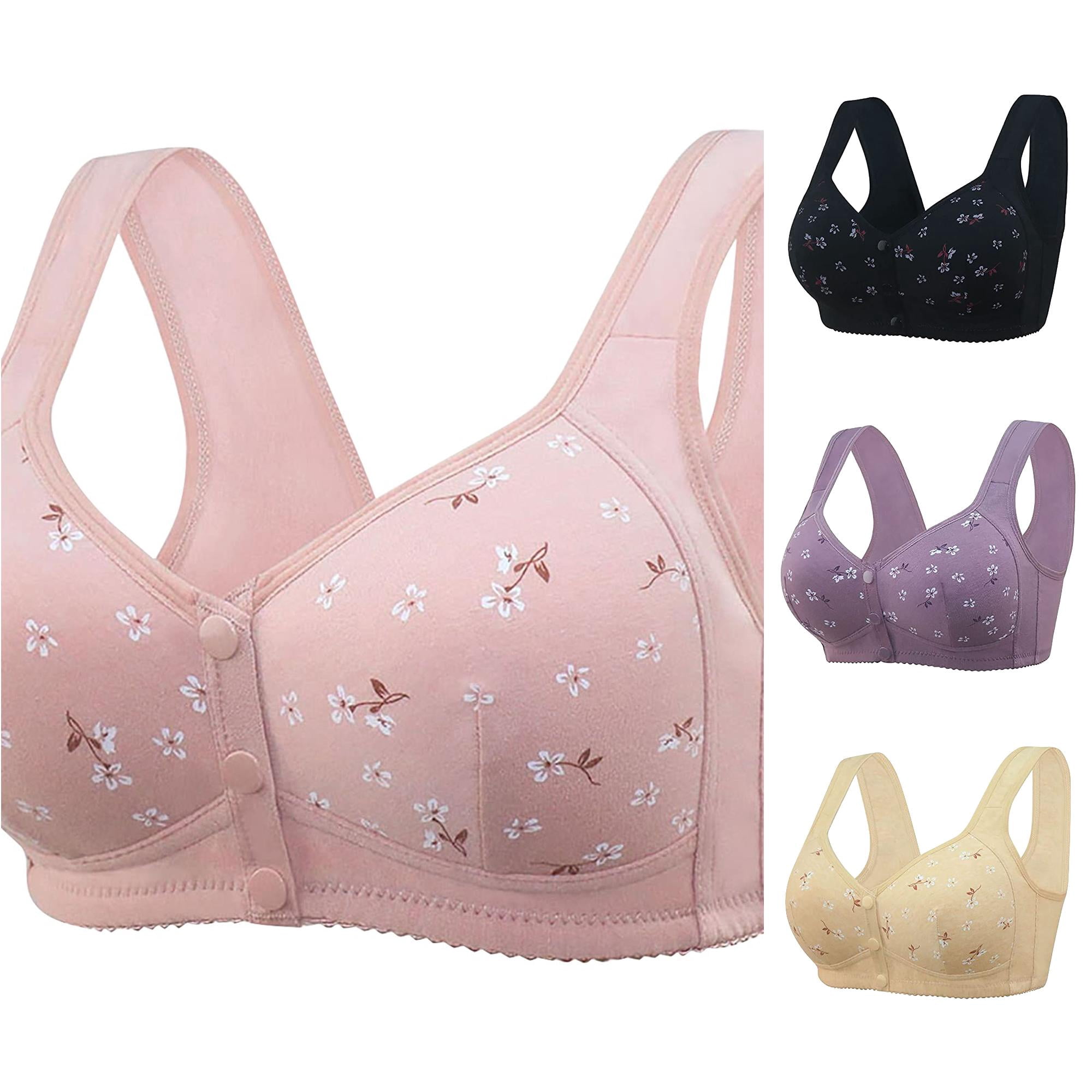 Xiaoxatg Women's Bras Lace Front Button Shaping Cup Adjustable Shoulder ...
