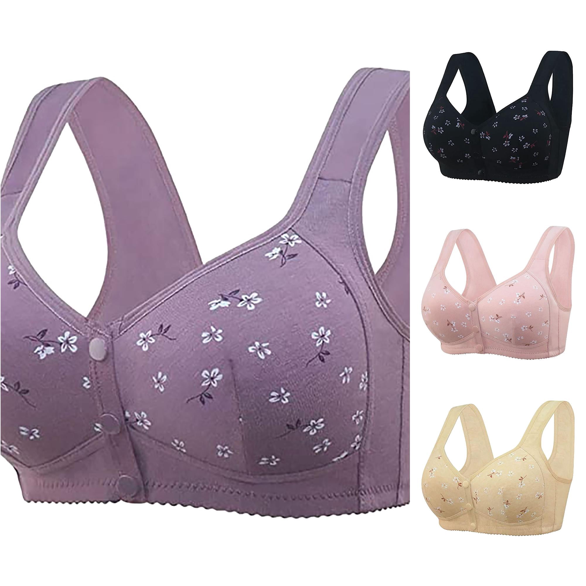Xiaoxatg Women's Bras Lace Front Button Shaping Cup Adjustable Shoulder ...