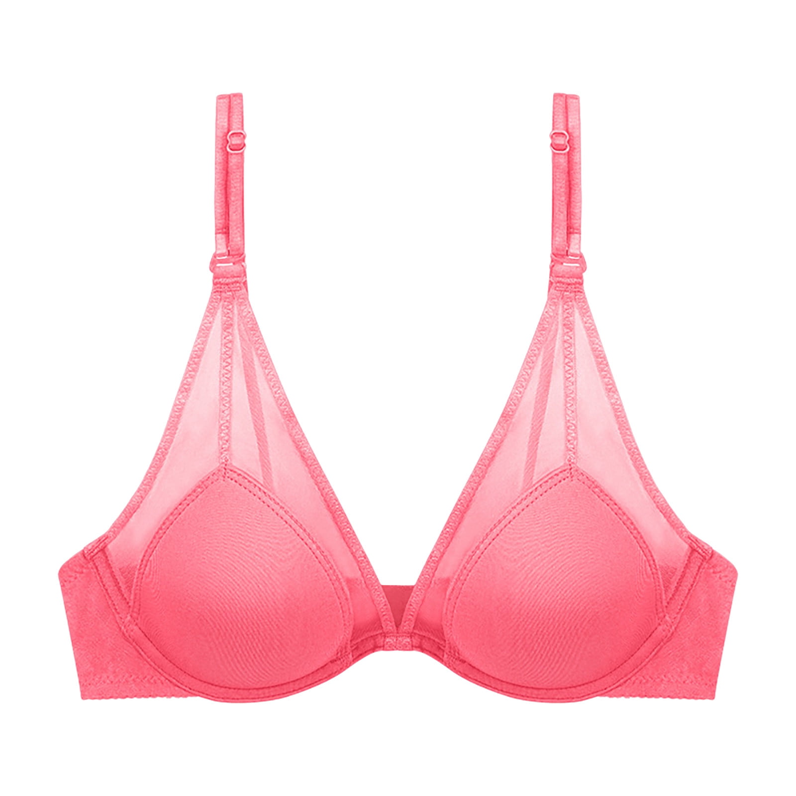 Xiaoxatg Women's Classic Sheer Mesh Lace Bra With Underwire And Thin ...