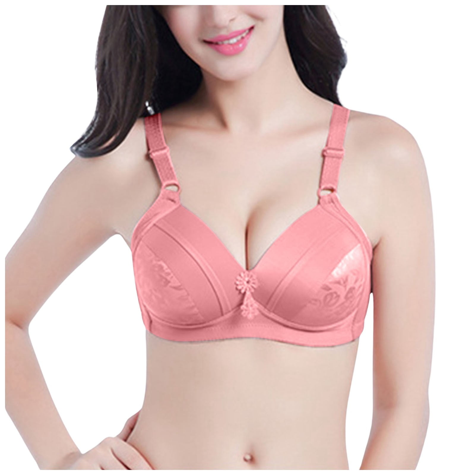 Xiaoxatg Women's Fashion Thin Style Steel Ring Gathering Large Size Comfortable Bra Adjustable ...