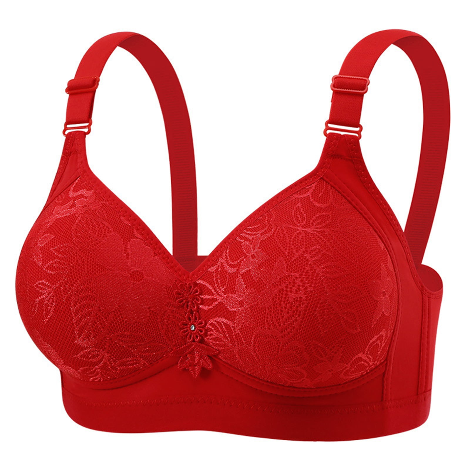 Xiaoxatg Women's New Sexy Lace Flower Bra No Underwire Three Four ...