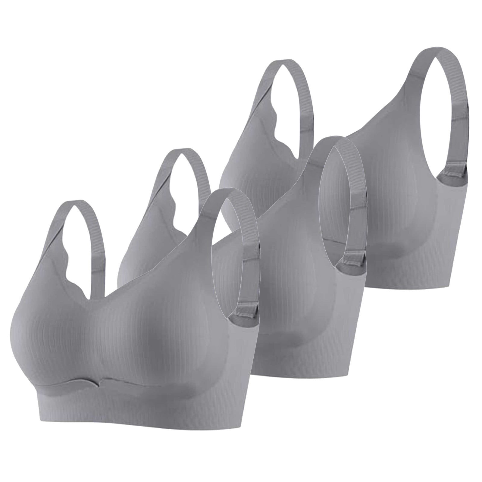 Xiaoxatg Women's Seamless Comfort Bra 3 Piece Set Adjustable Support ...