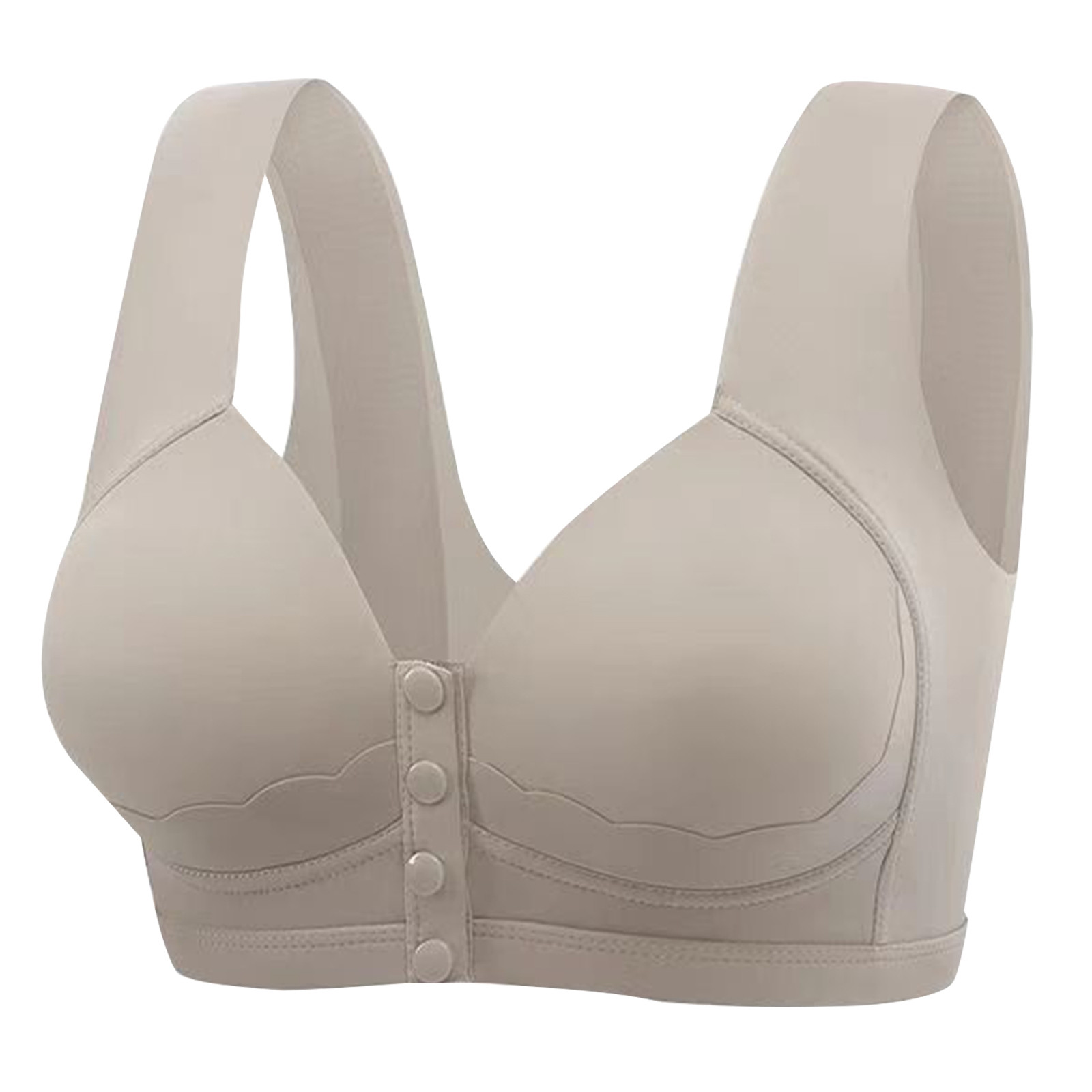 Xiaoxatg Women's Solid Color Bra With No Wire Front Buckle Women's Push ...