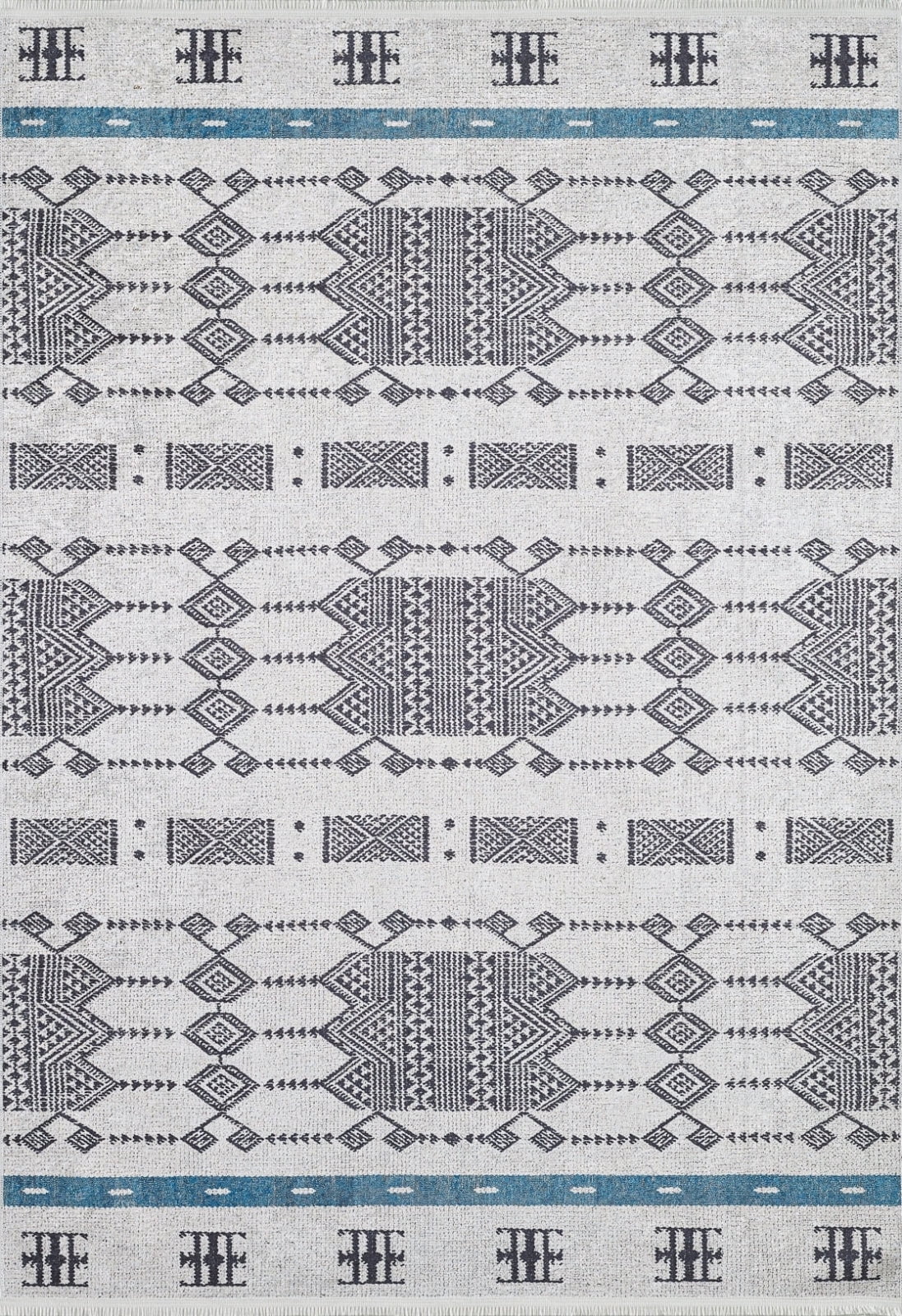Xico Grey Modern Polyester Area Rugs for Living Room Washable Rugs Boho ...