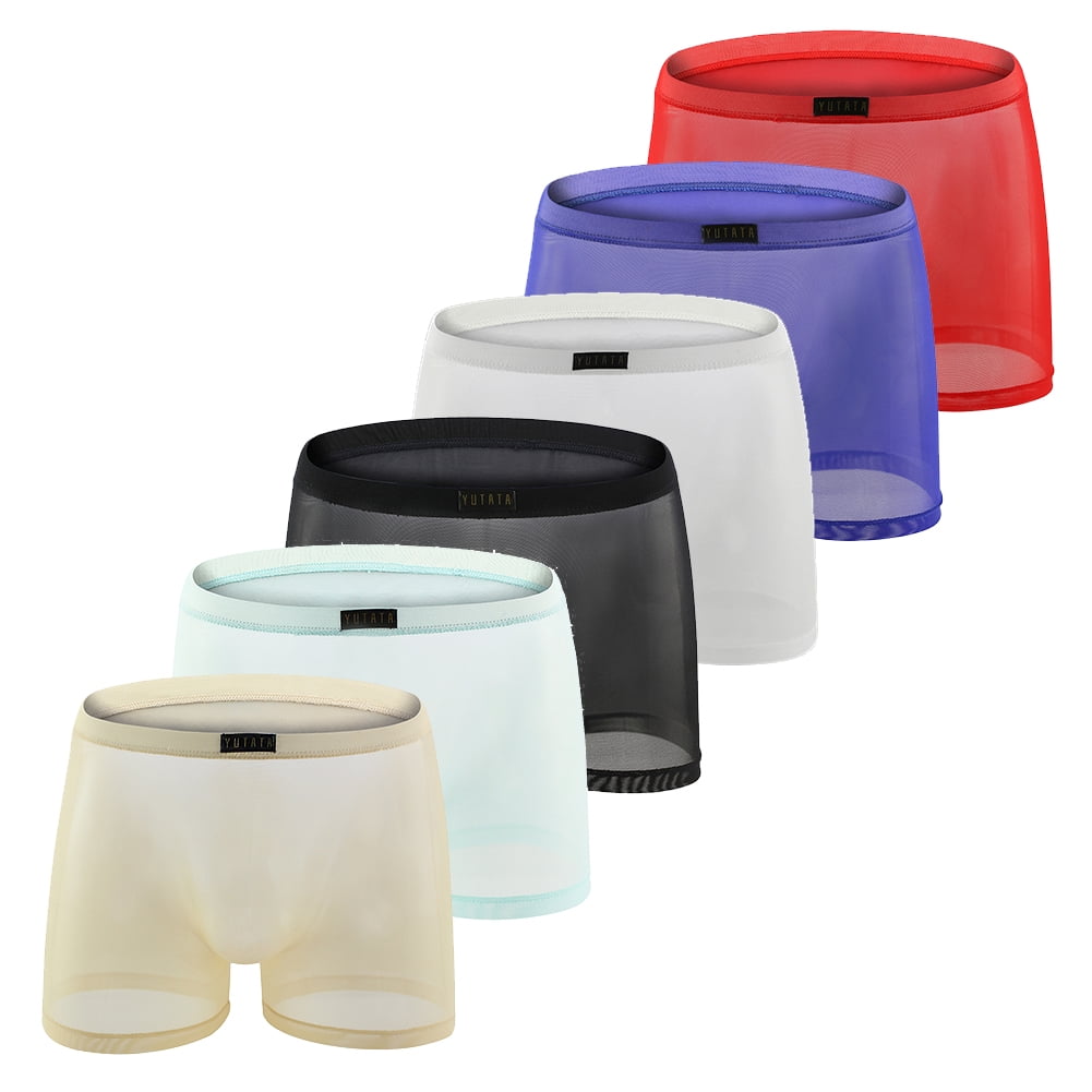 Yuyangdpb Men's Sheer Silky Trunks Underwear, Silk Boxer Briefs, Short ...