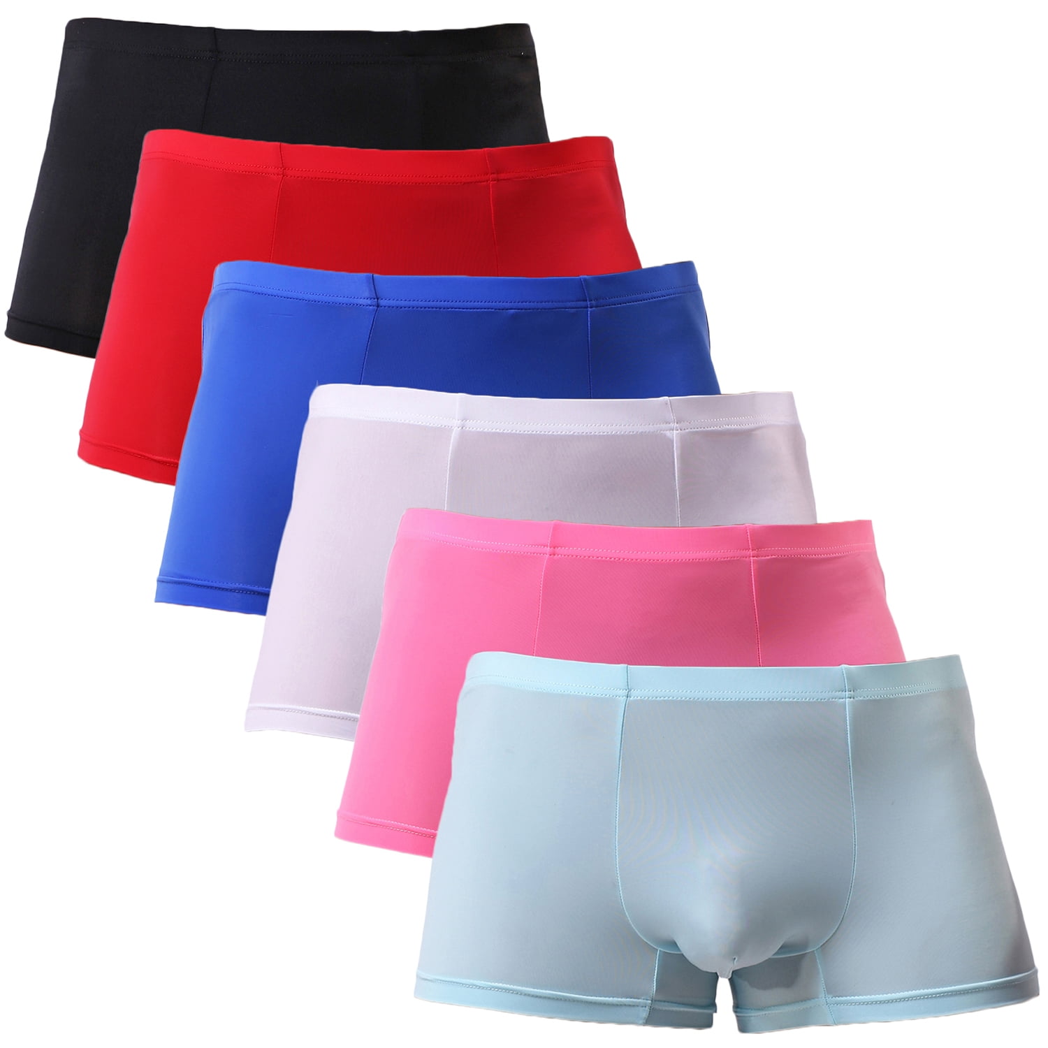 Xidunhg Men's Trunks Underwear Silk Boxer Briefs Short Leg Multi/6pack ...