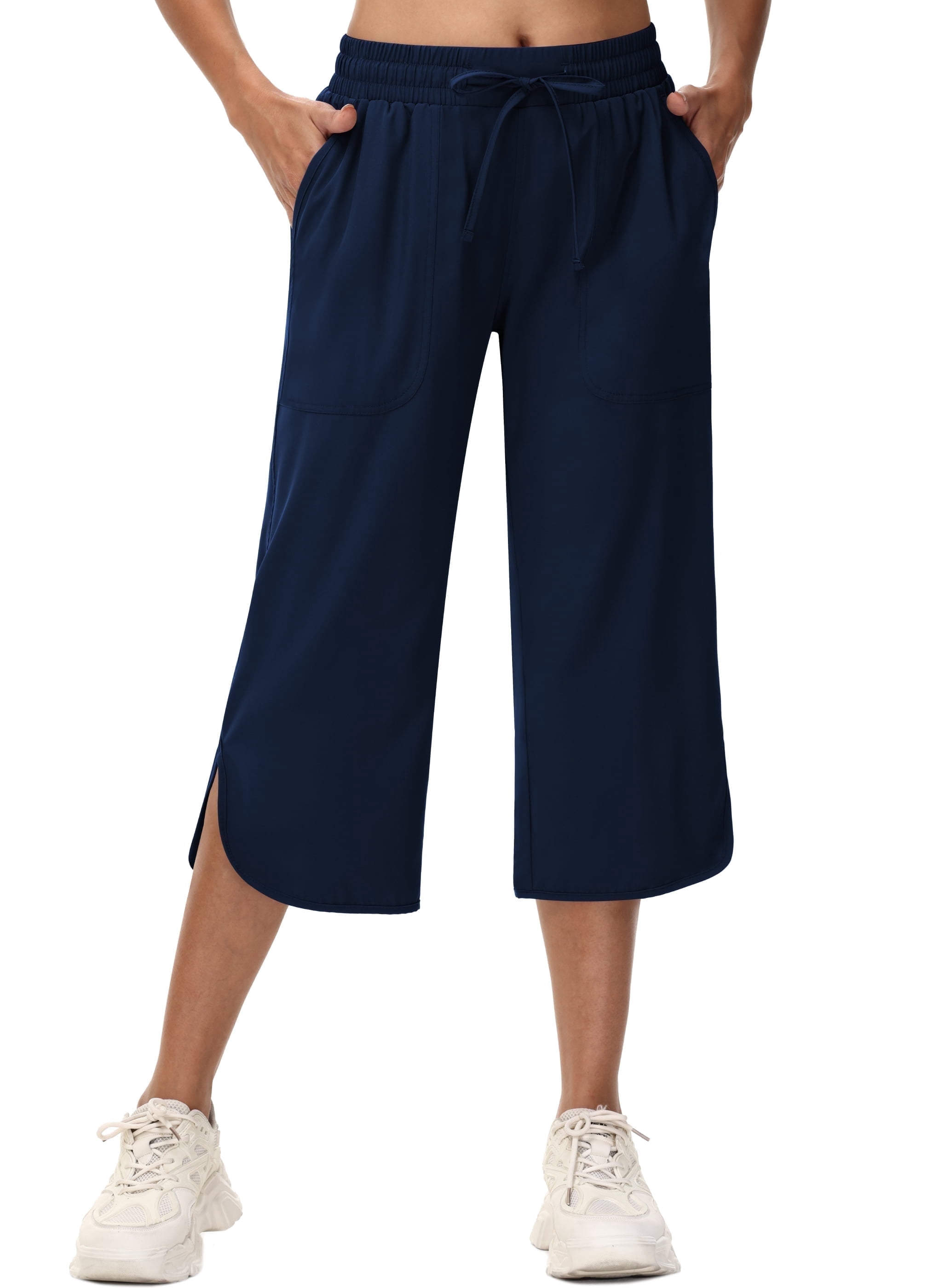 Xidunhg Women's Capri Pants Wide Leg Plus Size Lightweight Quick Dry ...