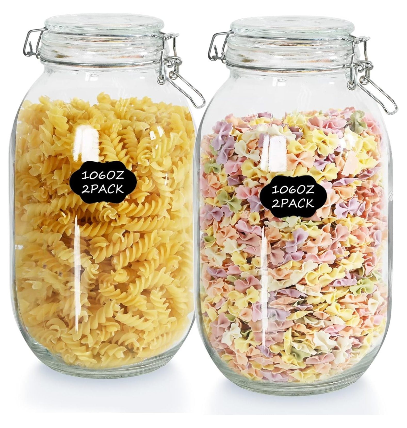 Xie Kun 106oz Glass Jars with Airtight Lid, Large Mason Jars, Wide ...