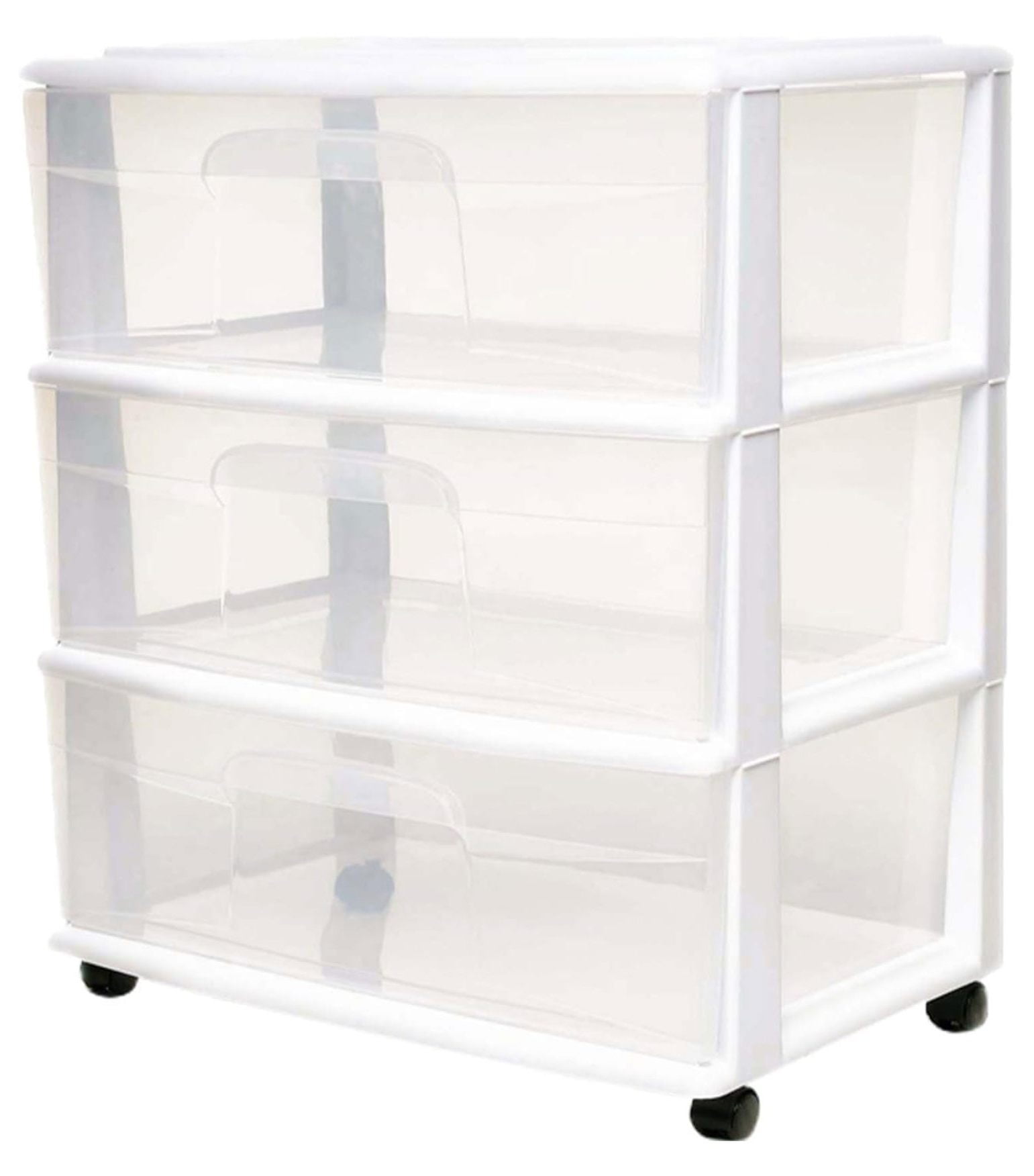 Xie Kun 3 Drawer Small Plastic Rolling Storage Container Wide Cart with ...