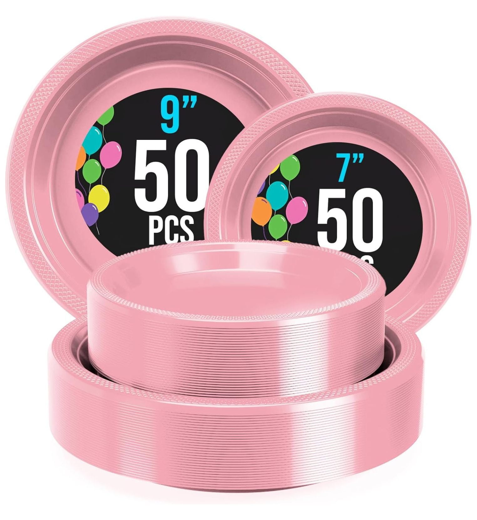 Xie Kun 9 & 7 Inch. Dinner Plate Combo 100 Pack Plastic Plates ...