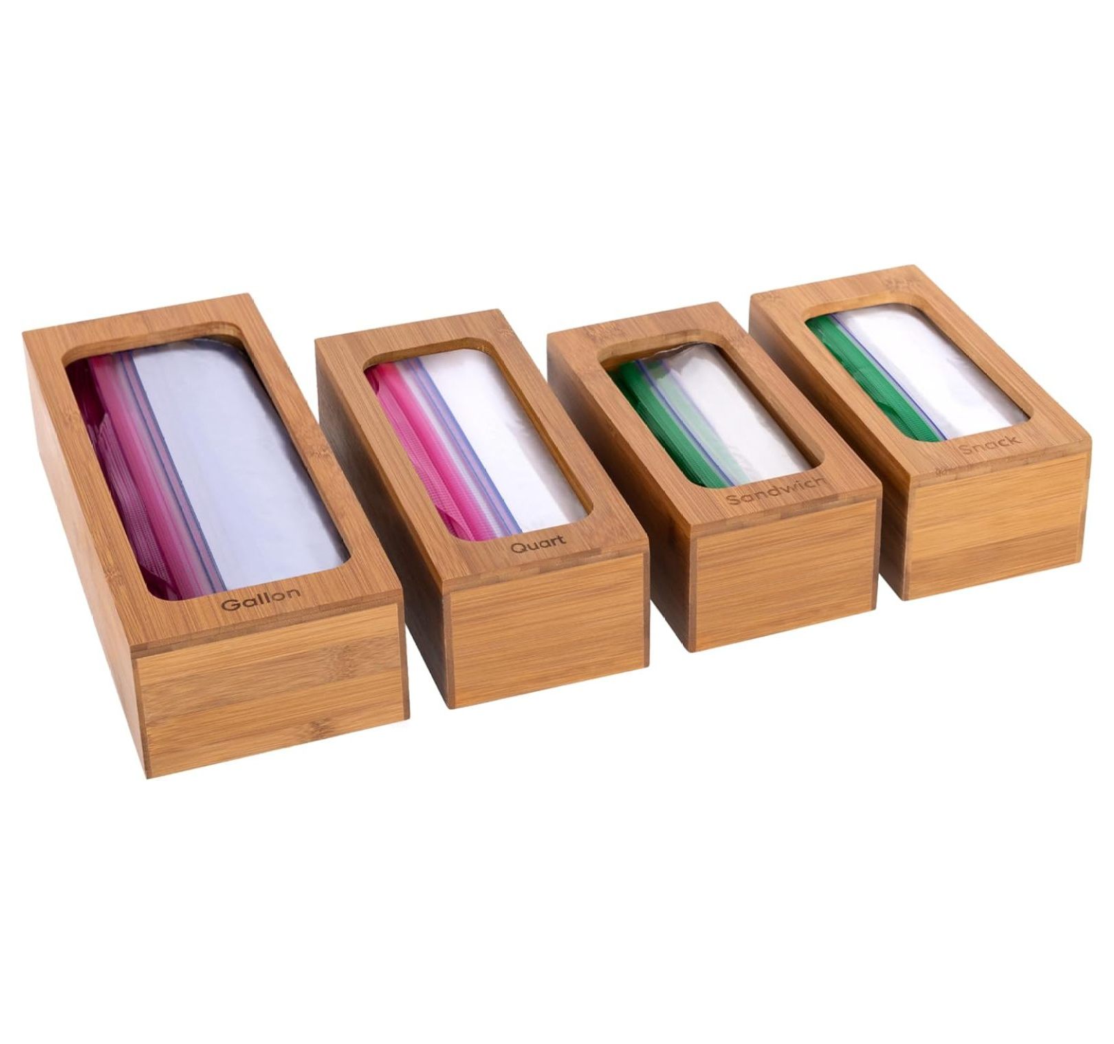 Xie Kun Bamboo Premium Organizer Storage Bins for Kitchen Silverware, Pantry, Closet, Office ...