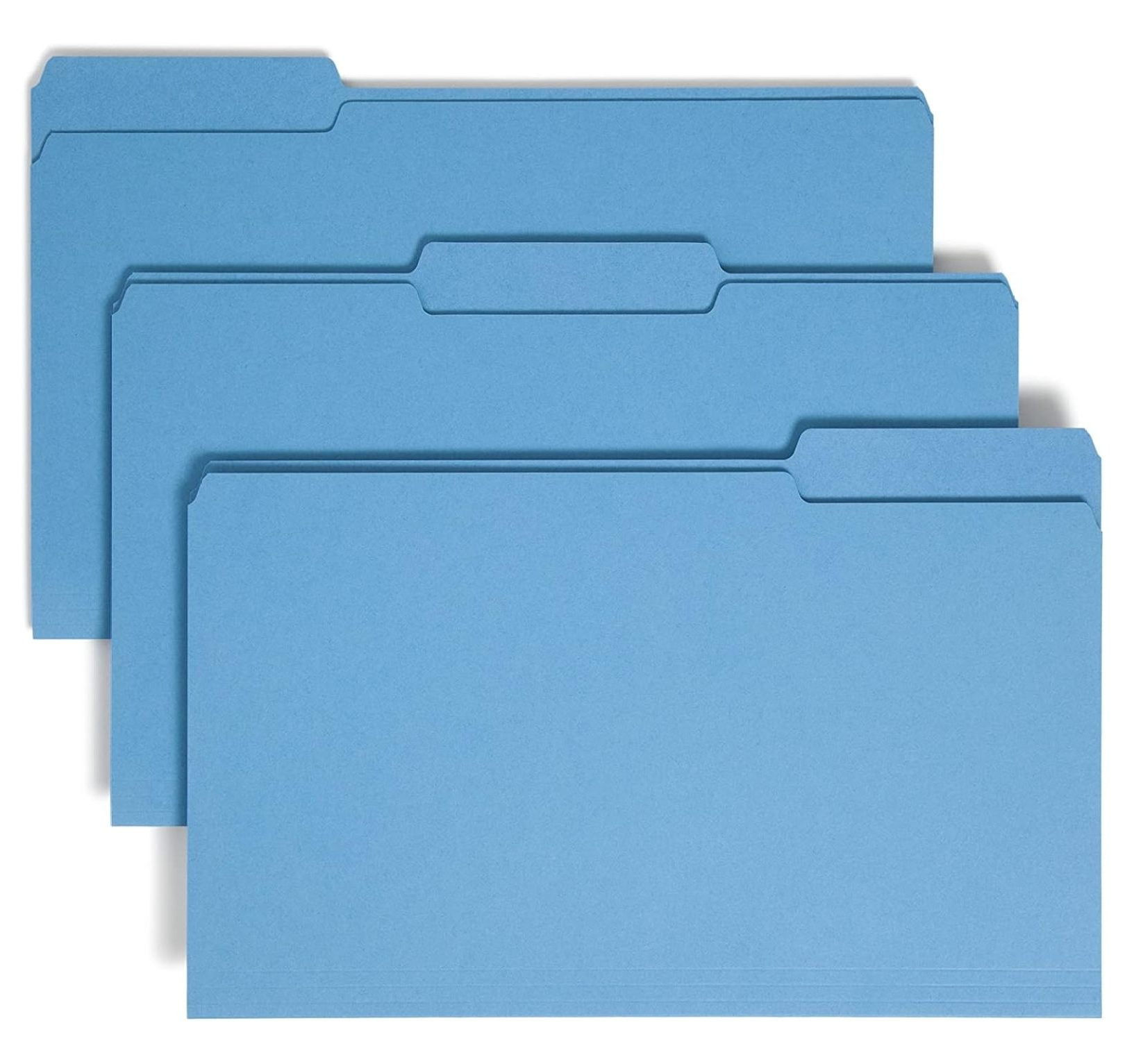 Xie Kun Colored File Folder, 1/3-Cut Tab, Legal Size, Blue, 100 per Box ...