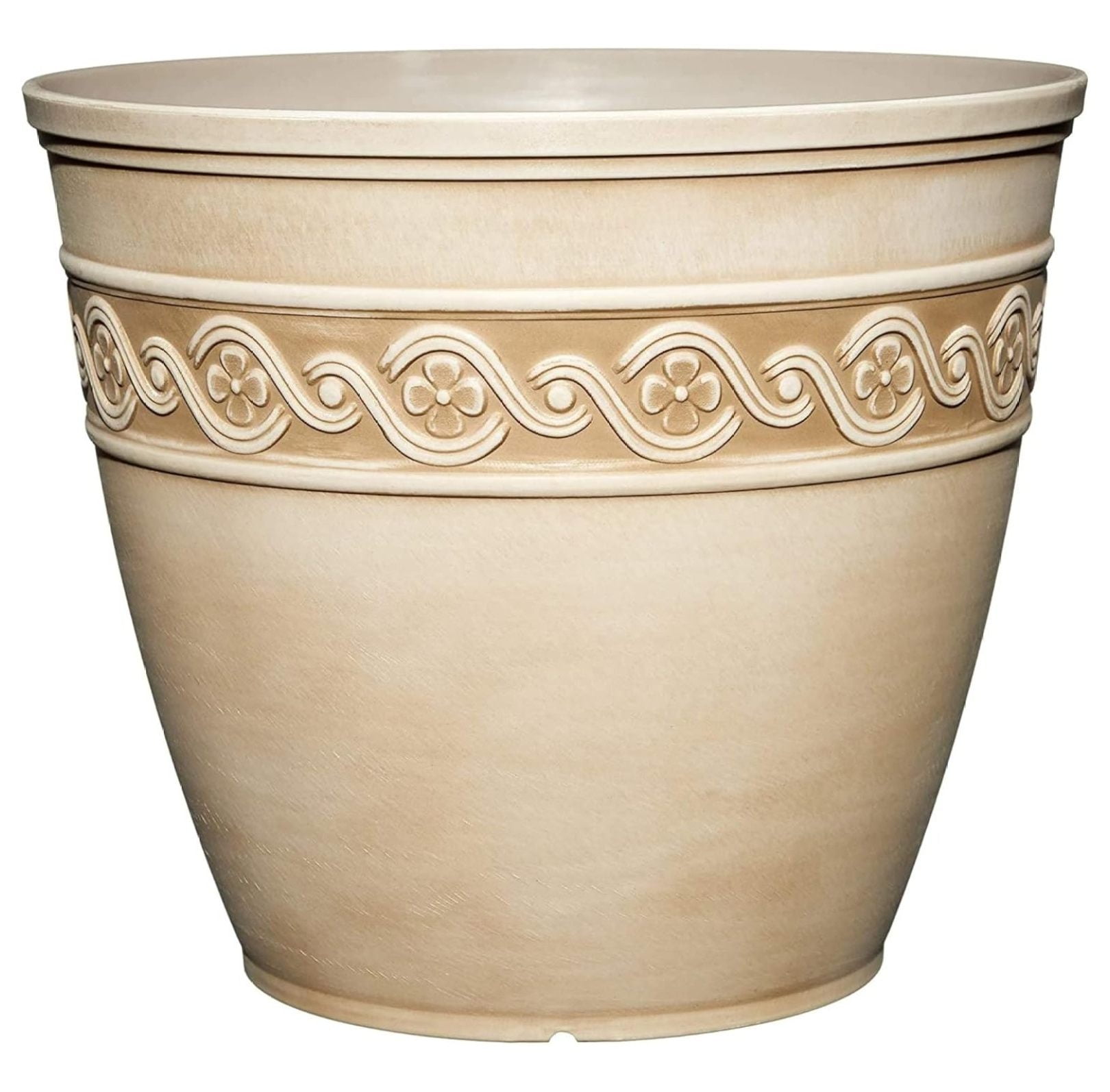 Xie Kun Corinthian Resin Flower Pot Planter, Desert Tan, 13" - Walmart.com