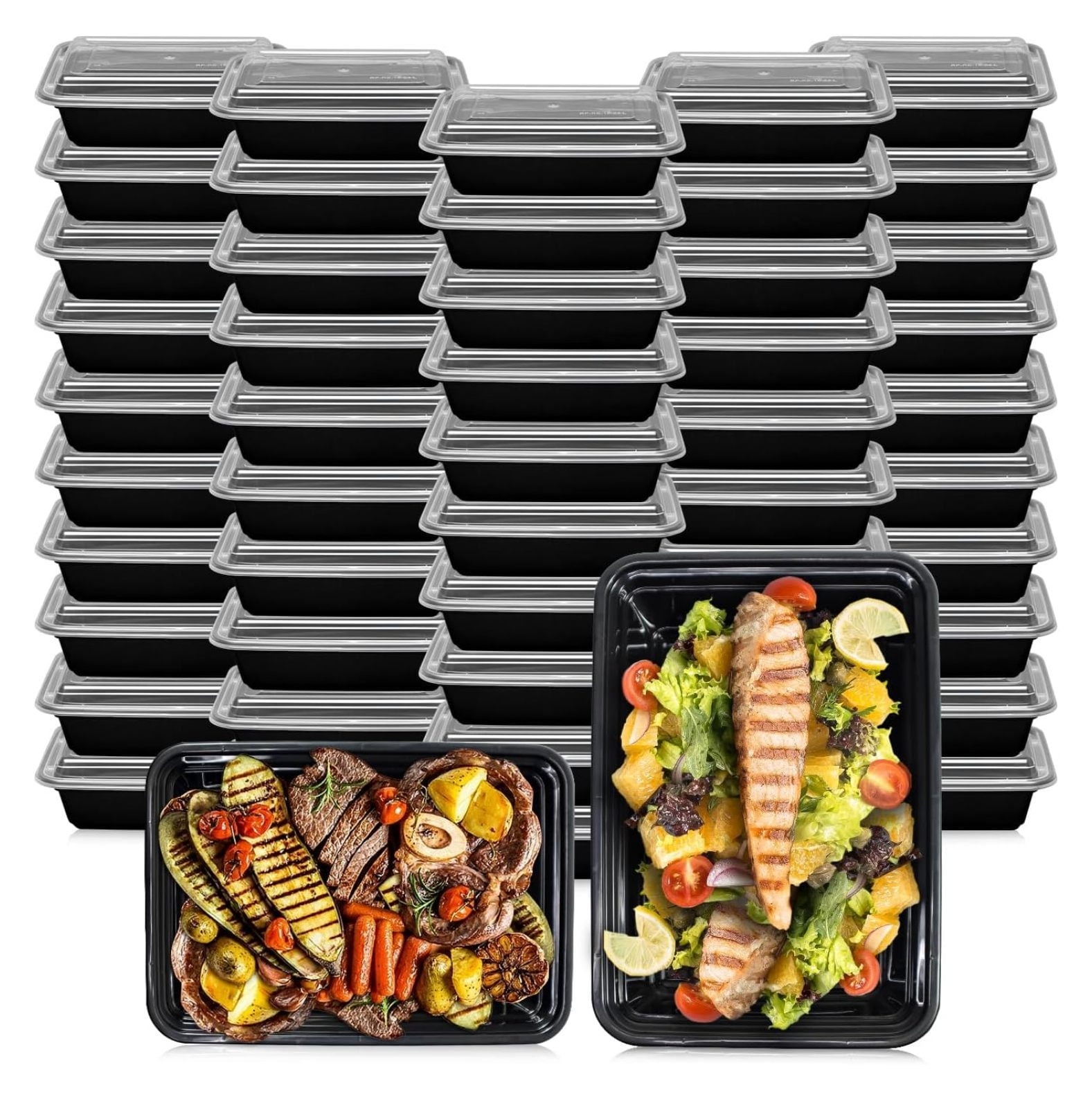 Xie Kun Meal Prep Containers with Airtight Lids, BPA , Reusable Plastic Food Container, 38 oz ...