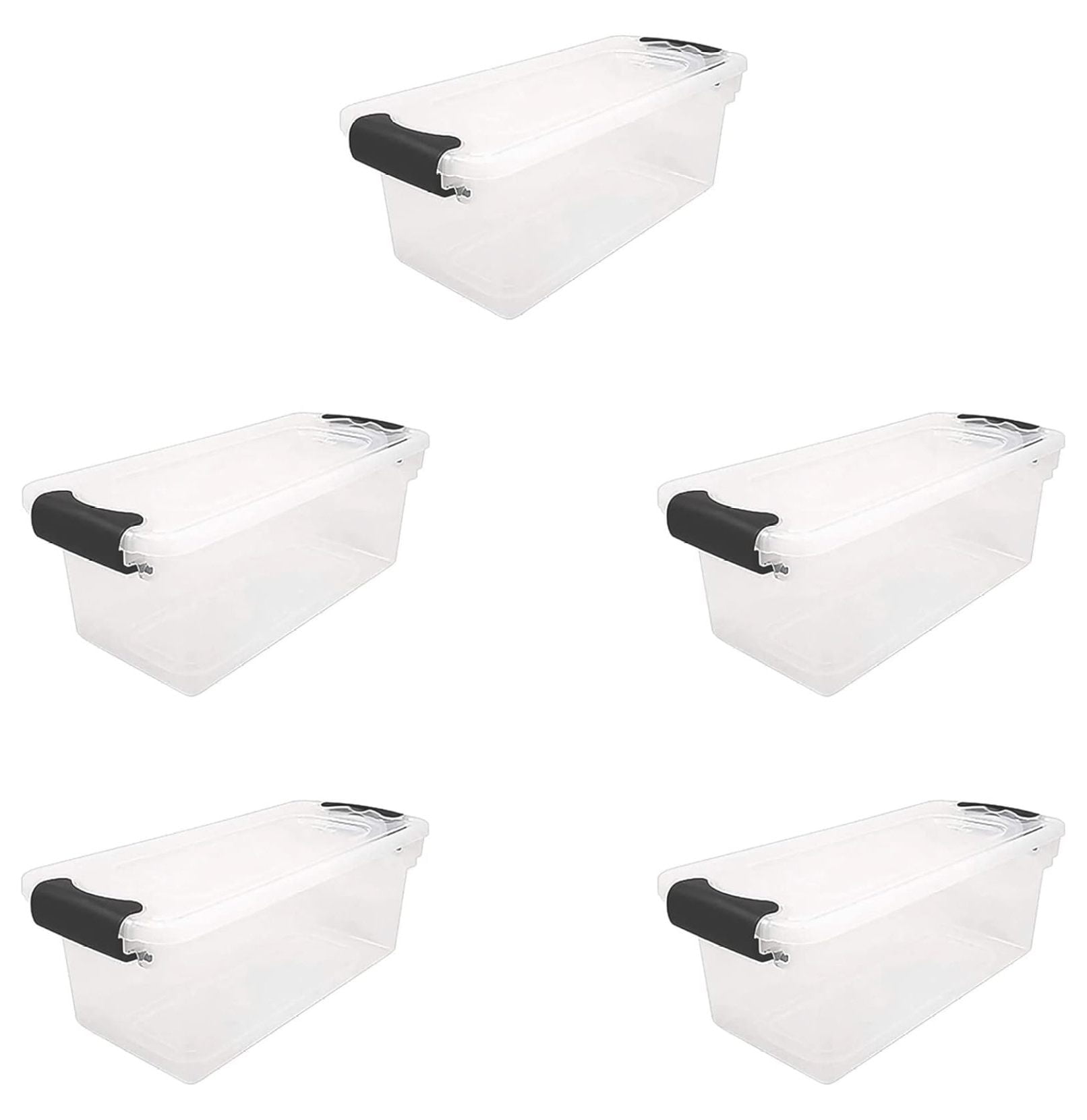 Xie Kun Multipurpose 7.5 Quart Clear Storage Container Tote Bins with ...