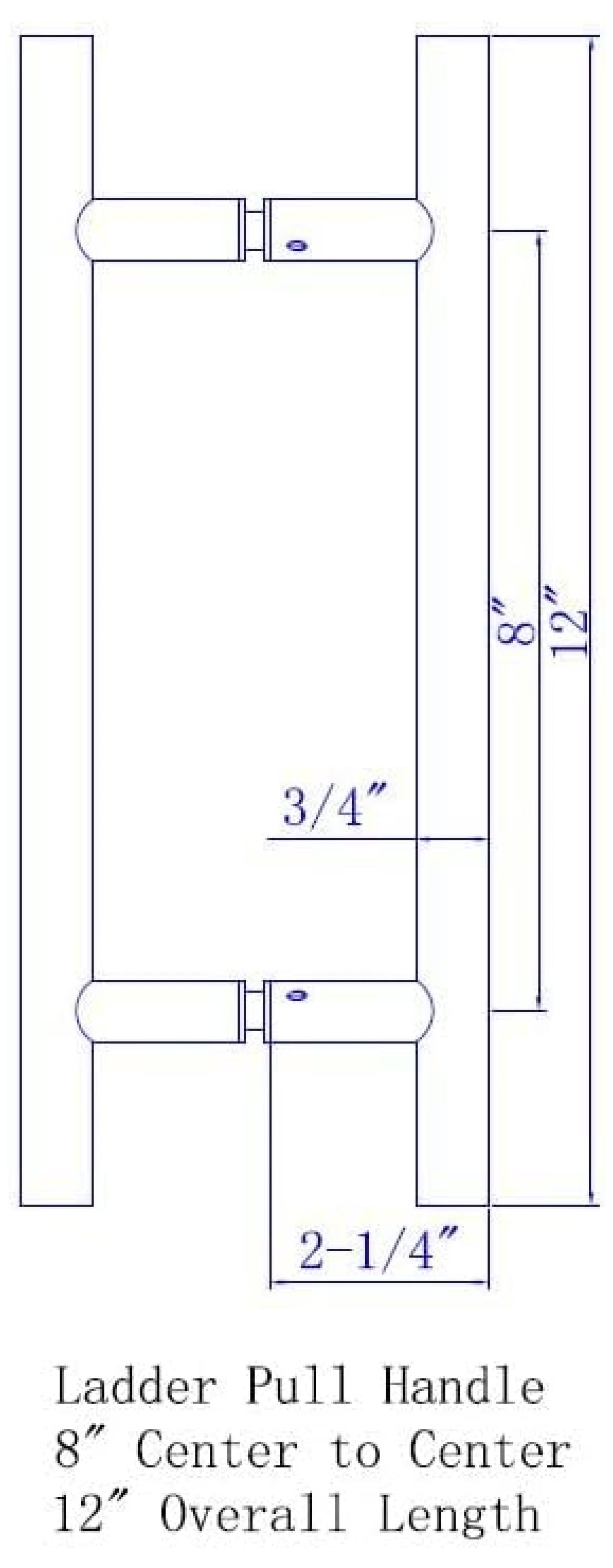 Xie Kun Security 8 Inch Back to Back Ladder Pull in Antique Black for ...