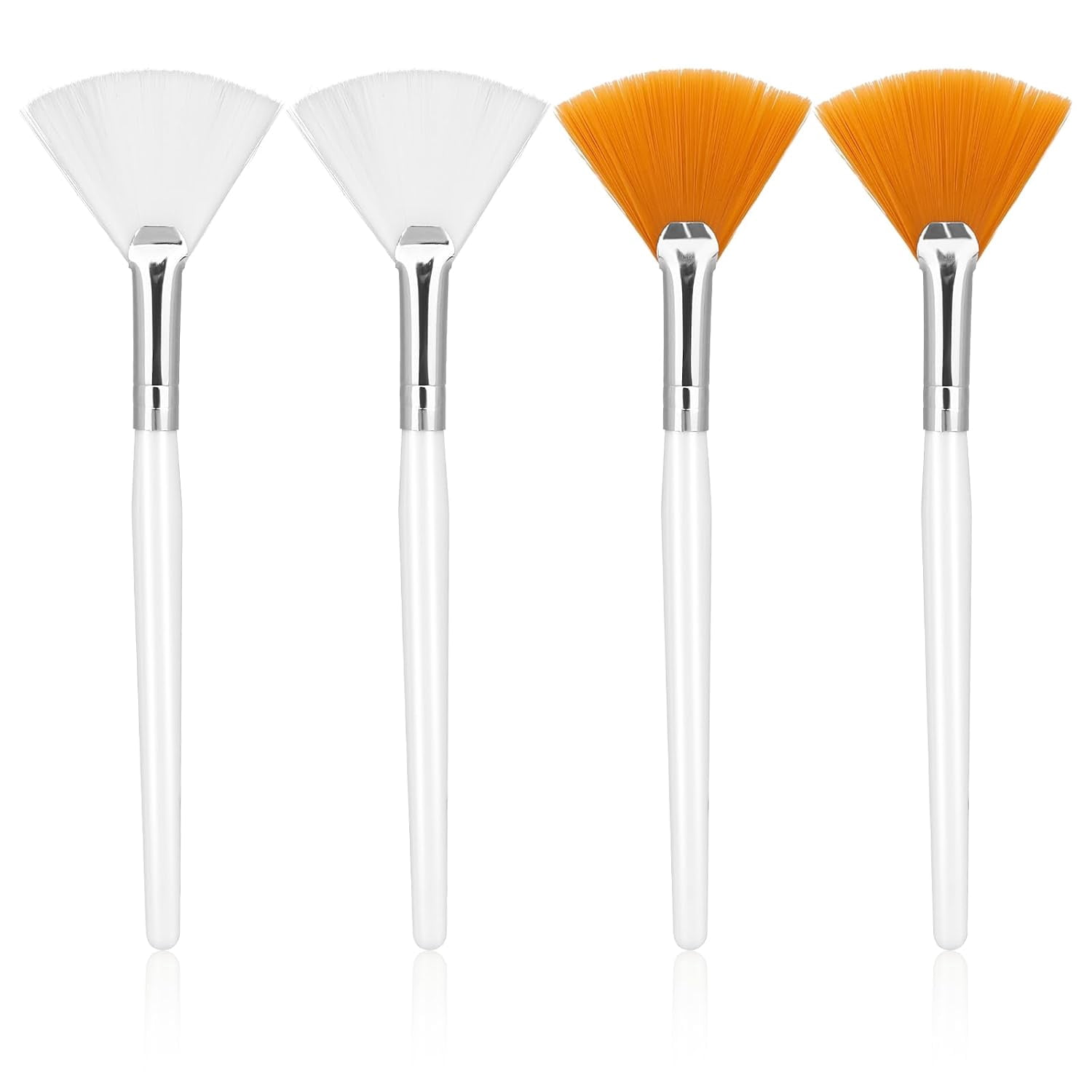 XieQiHua 4 Pcs Facial Fan Mask Brushes, Fan Brushes Esthetician, Soft ...