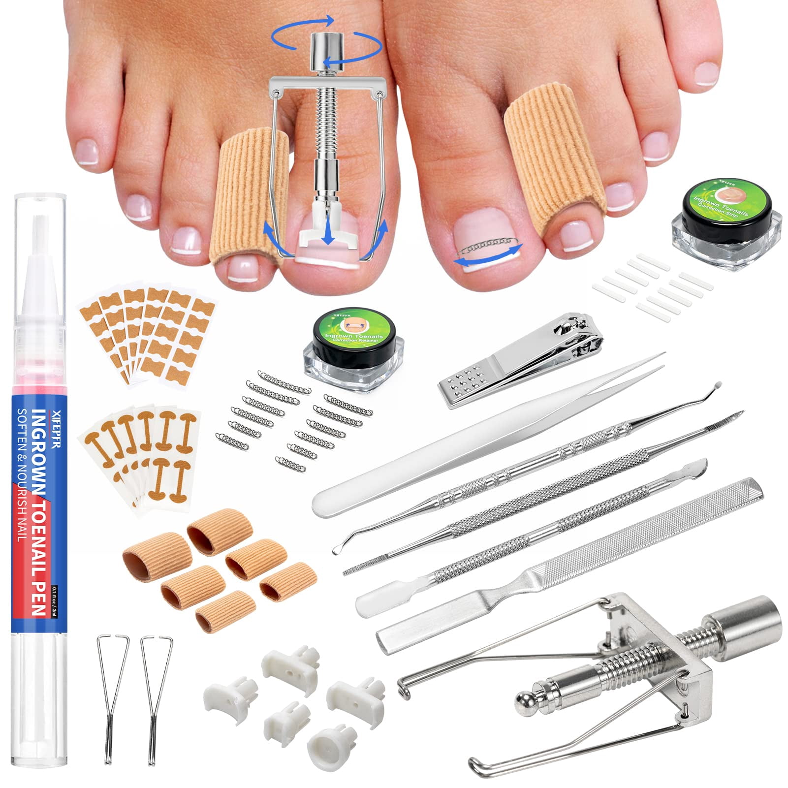 Xifepfr Ingrown Toenail Treatment OIF8 Kit, 110PCS Ingrown Toenail Tool ...