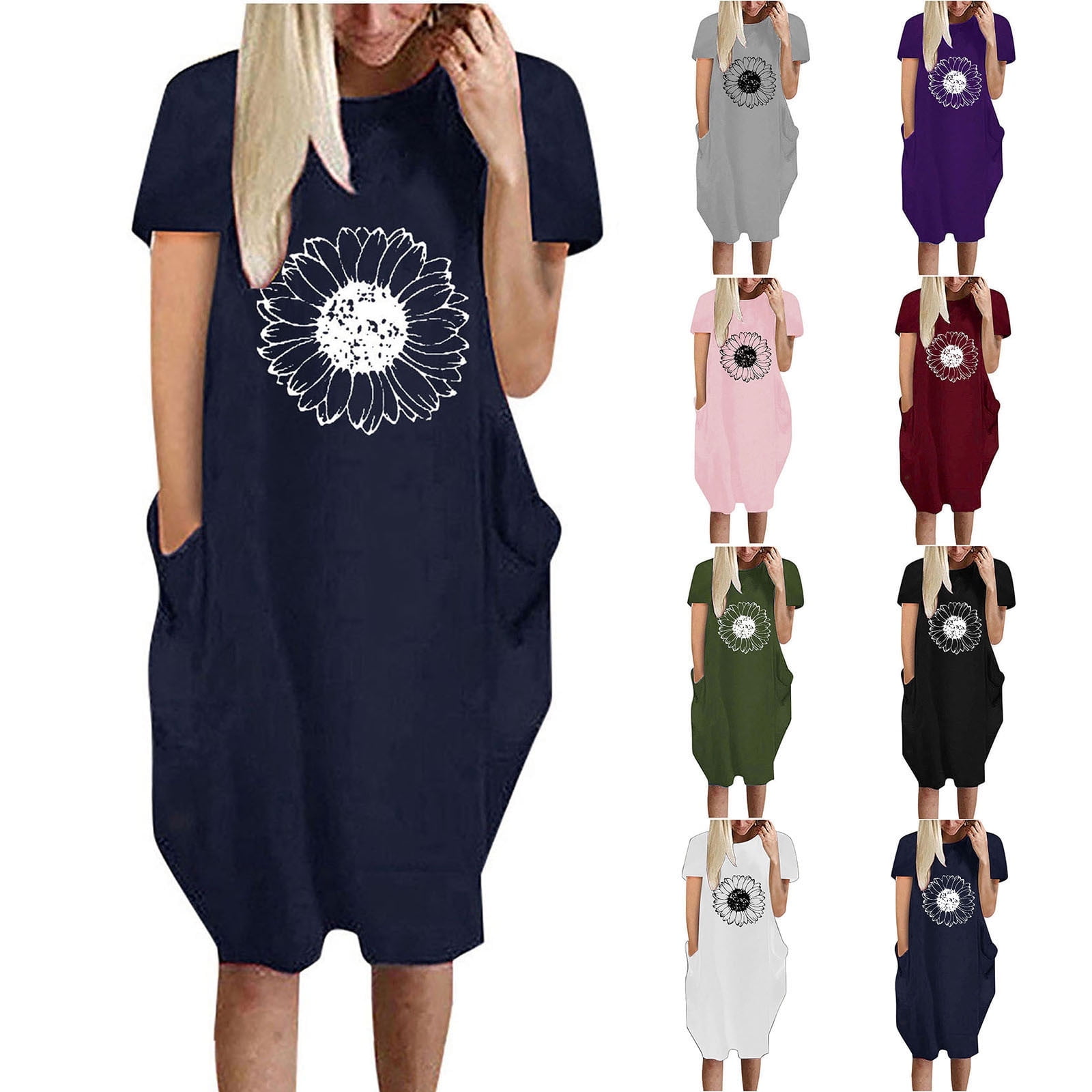 Xihbxyly Clearance Dress Maxi Dresses for Women 2025 Wedding Guest, Women's Plus Size Casual ...