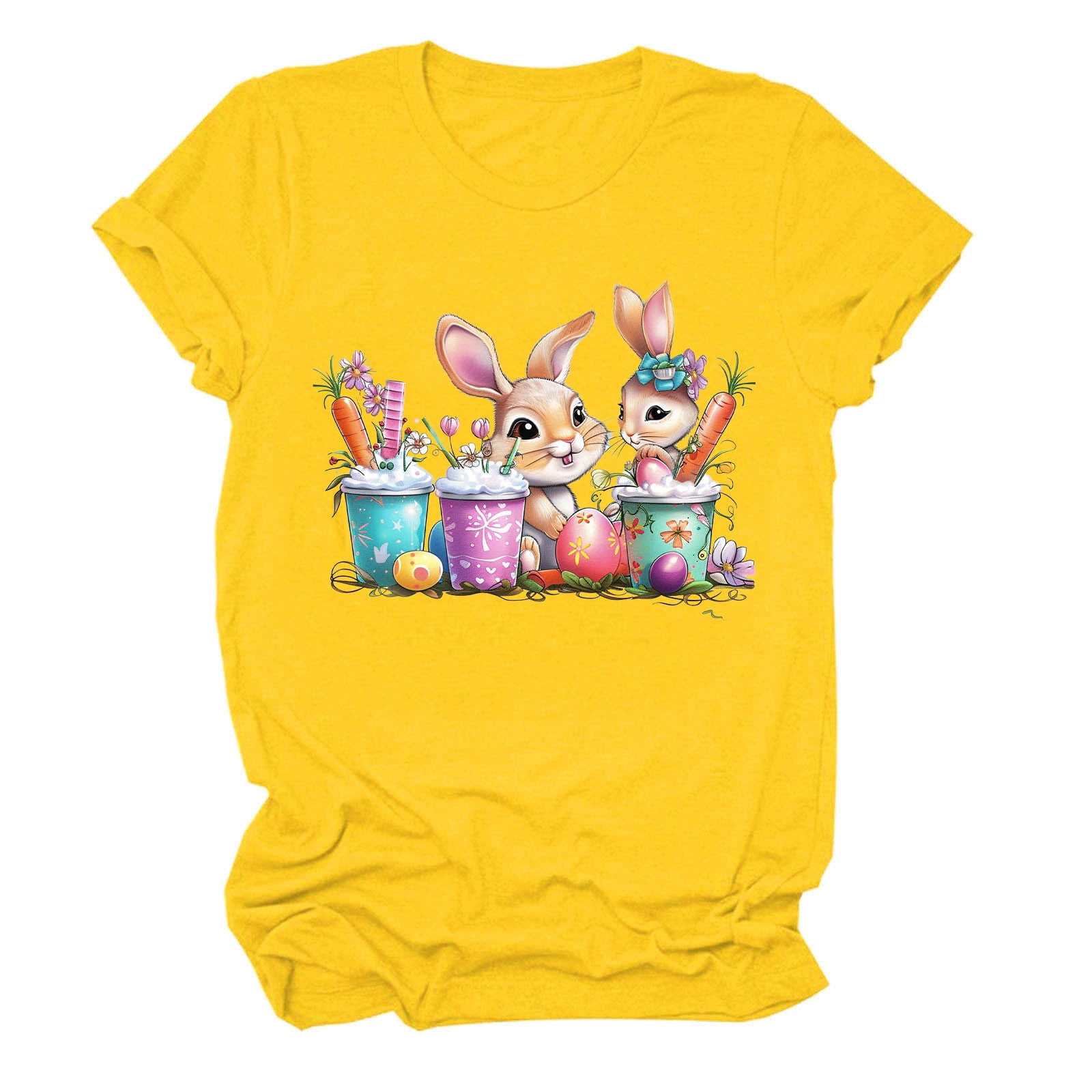 Xihbxyly Easter Shirt 2024 Easter Eggs Happy Easter Print Men and Women ...