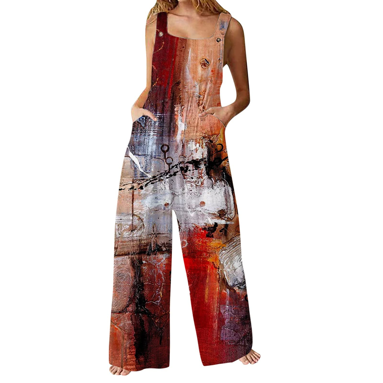 Xihbxyly Jumpsuits for Women 2024 Summer Casual Maternity Overalls Boho ...