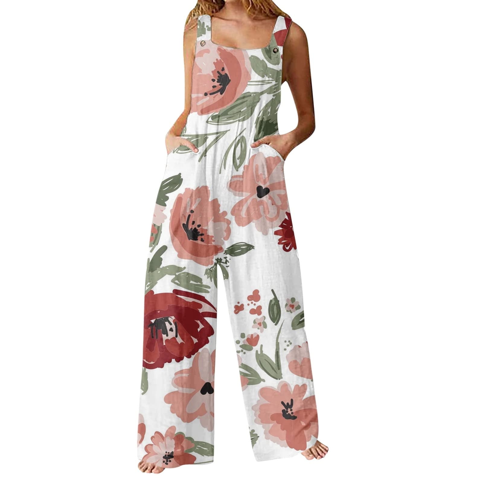 Xihbxyly Jumpsuits for Women 2024 Summer Casual Maternity Overalls Boho ...