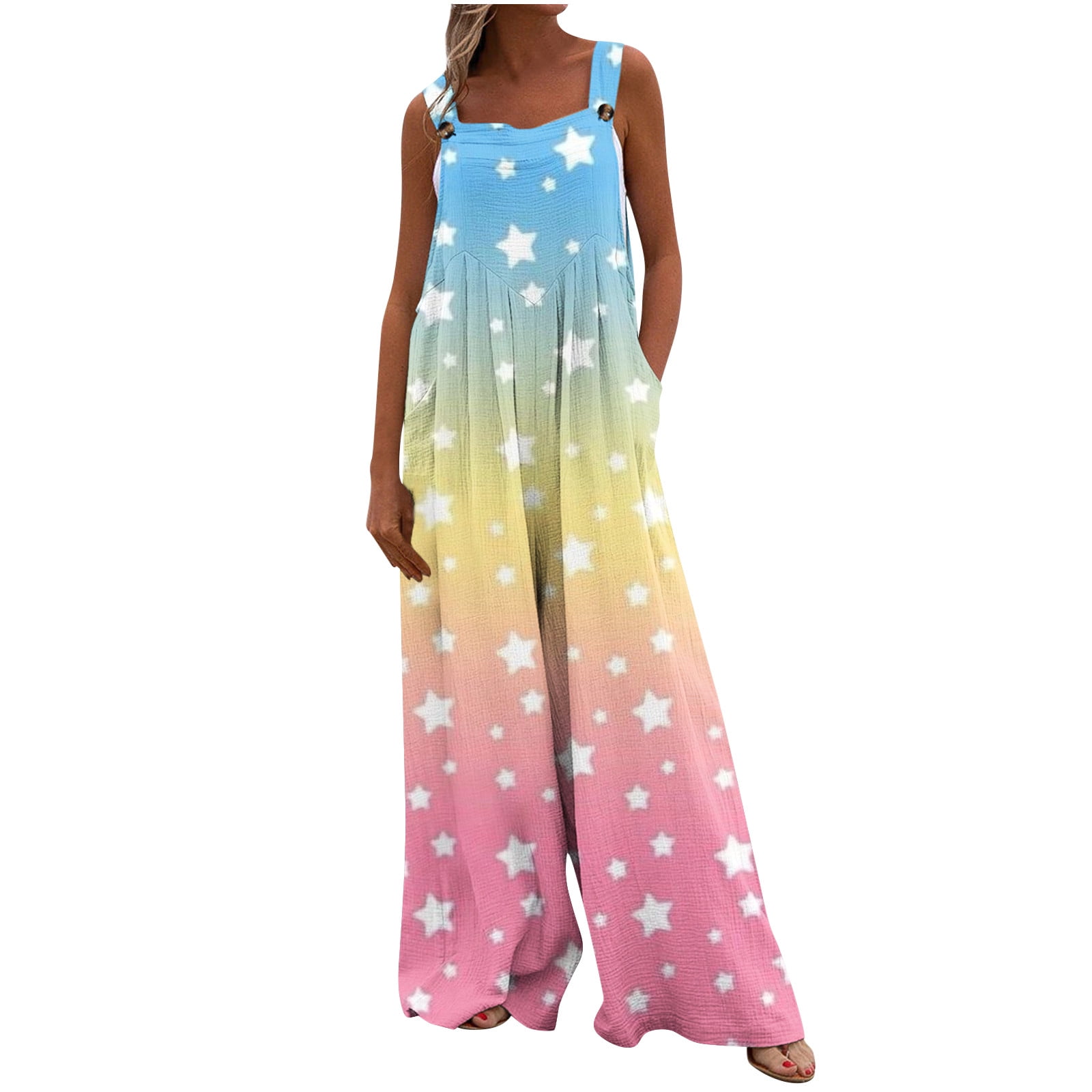 Xihbxyly Jumpsuits for Women 2025 Summer Casual Maternity Overalls Boho ...