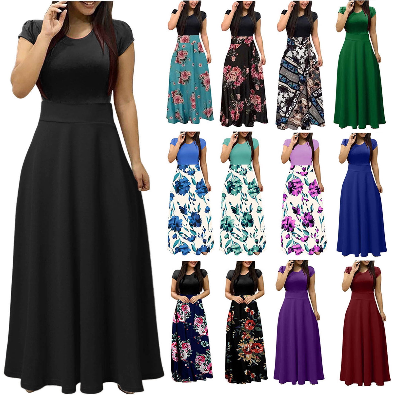 Xihbxyly Plus Size Maxi Dresses for Women, Lightweight Summer Boho ...