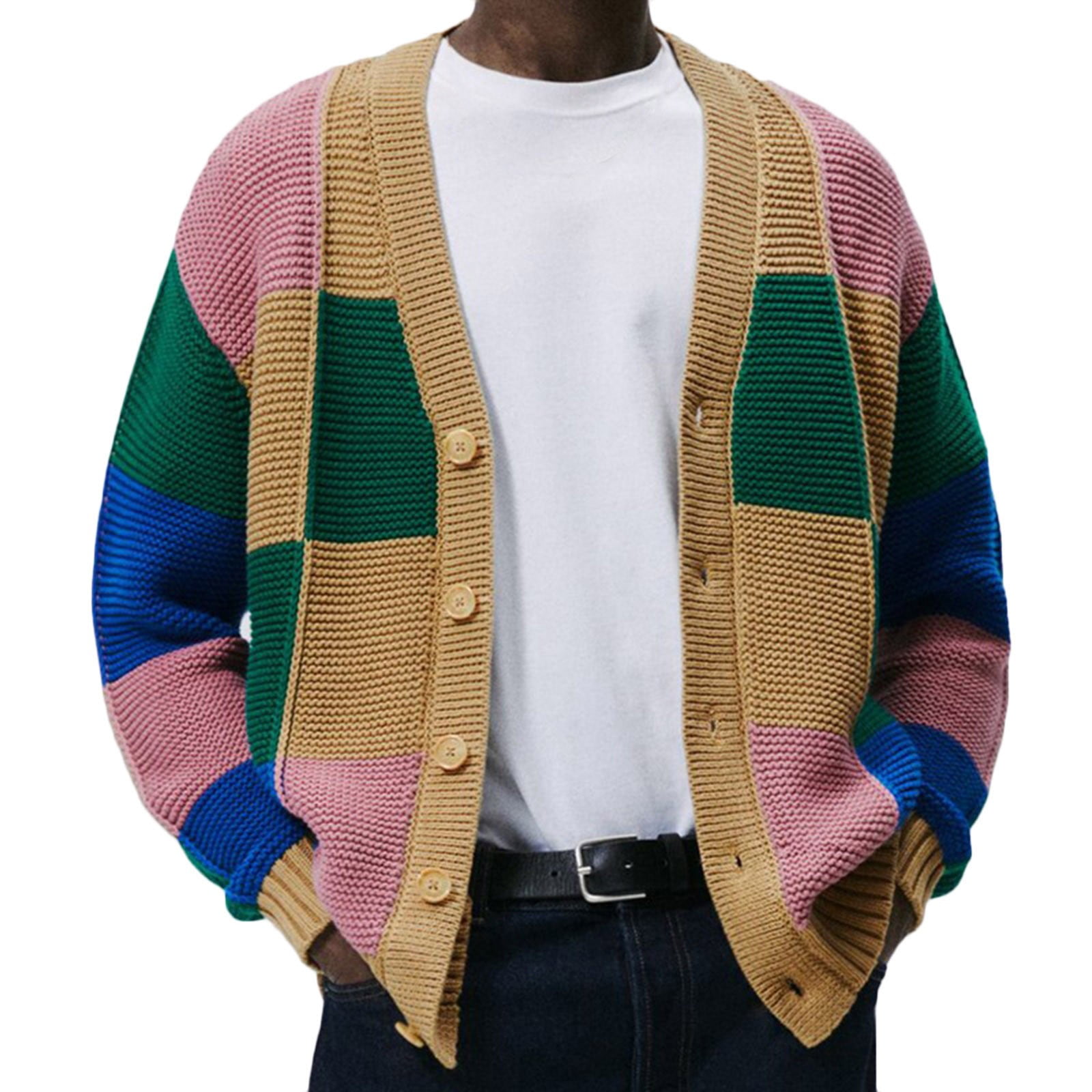 Xihbxyly Mens Sweaters and Pullovers Men's Long Sleeve Shirts Ribbed ...