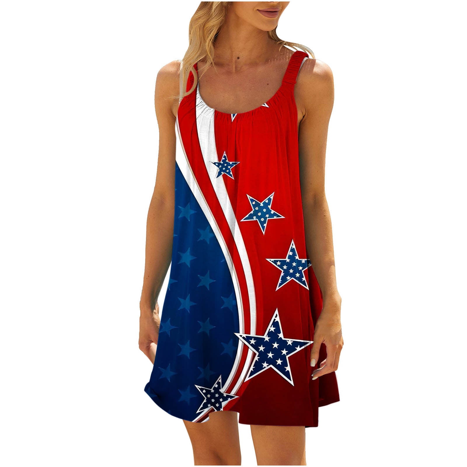 Xihbxyly Summer Casual Dresses For Women 4th Of July Print Independence xihbxyly-summer-casual-dresses-for-women-4th-of-july-print-independence