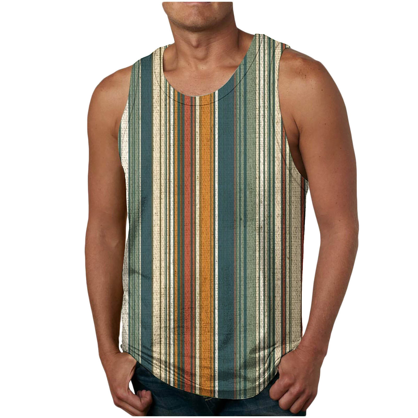 Xihbxyly Tanks for Men, Men's Tank Tops 3D Printed Graphic Sleeveless ...