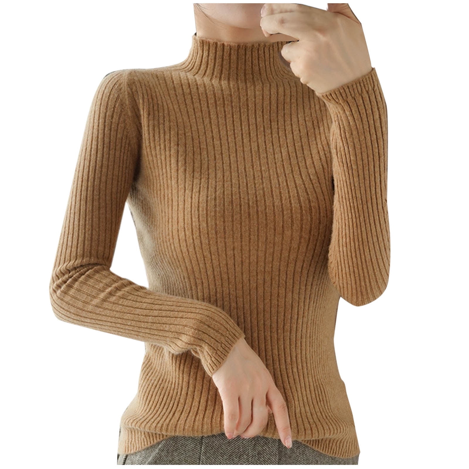 Xihbxyly Turtleneck for Women, Womens Long Sleeve Knit Tops Fashion ...