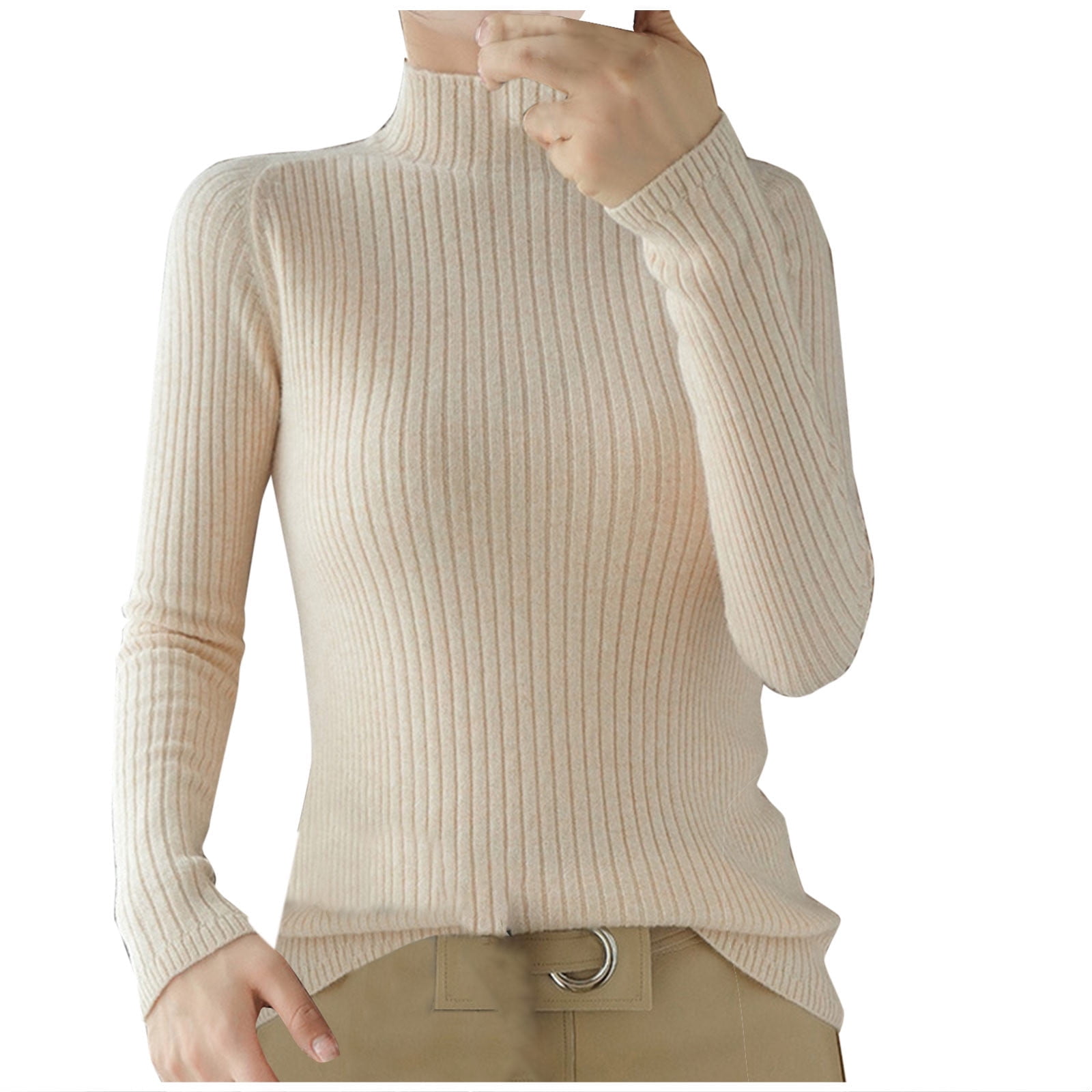 Xihbxyly Turtleneck for Women, Womens Long Sleeve Knit Tops Fashion ...