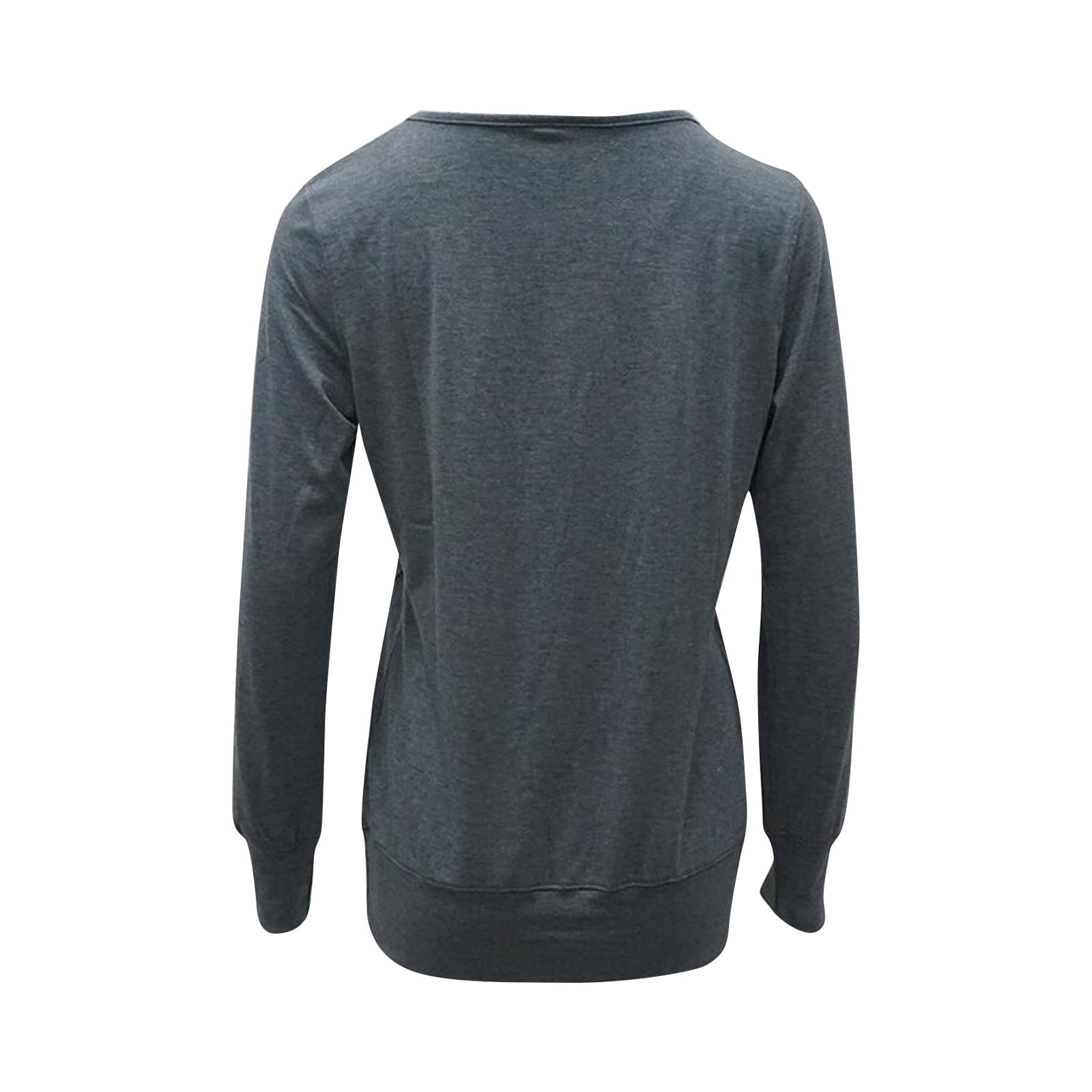 V Neck Zipper Tops for Women Women Fashion Casual Solid Long Sleeve ...