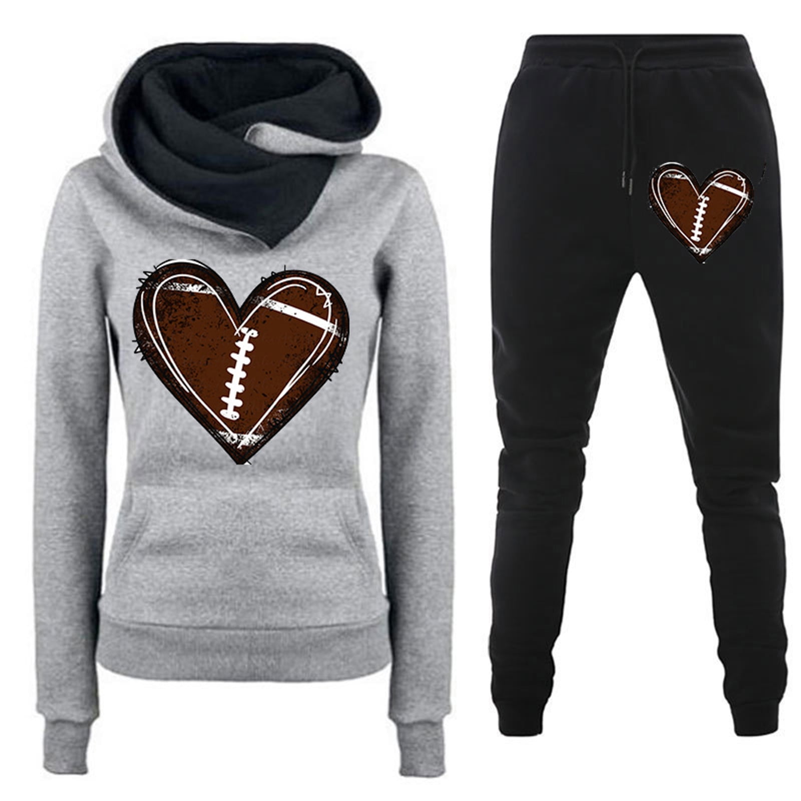 Xihbxyly Womens 2 Piece Outfits Lounge Hoodie Sweatsuit Sets Fleece ...