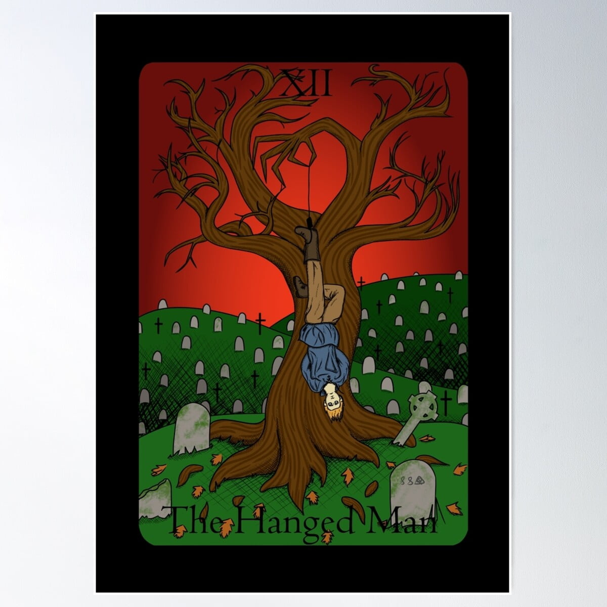 Xii - The Hanged Man Poster Wall Art, Modern Wall Decor For Living Room ...