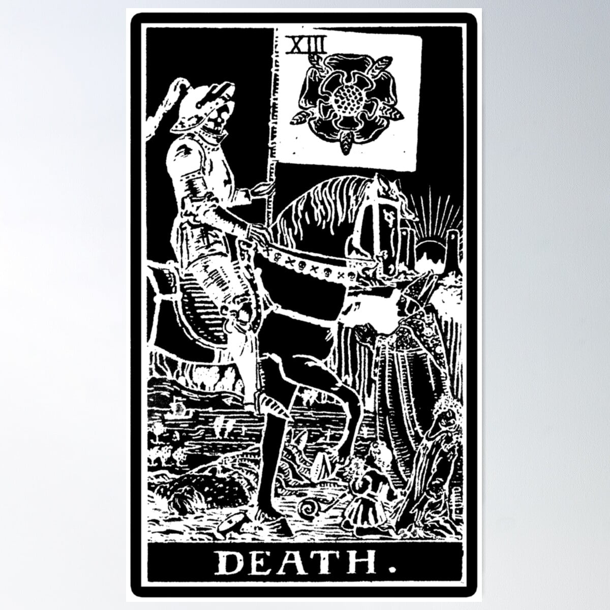 Xiii. Death Tarot Card | Obsidian And Pearl Poster Wall Art, Modern ...