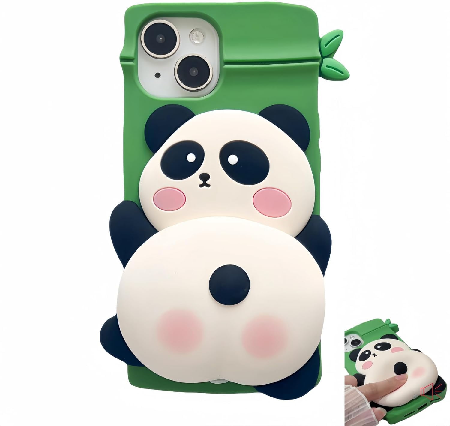 Xiiraang Squeaky Panda Butt Phone Case, Adorable Silicone Cover for ...