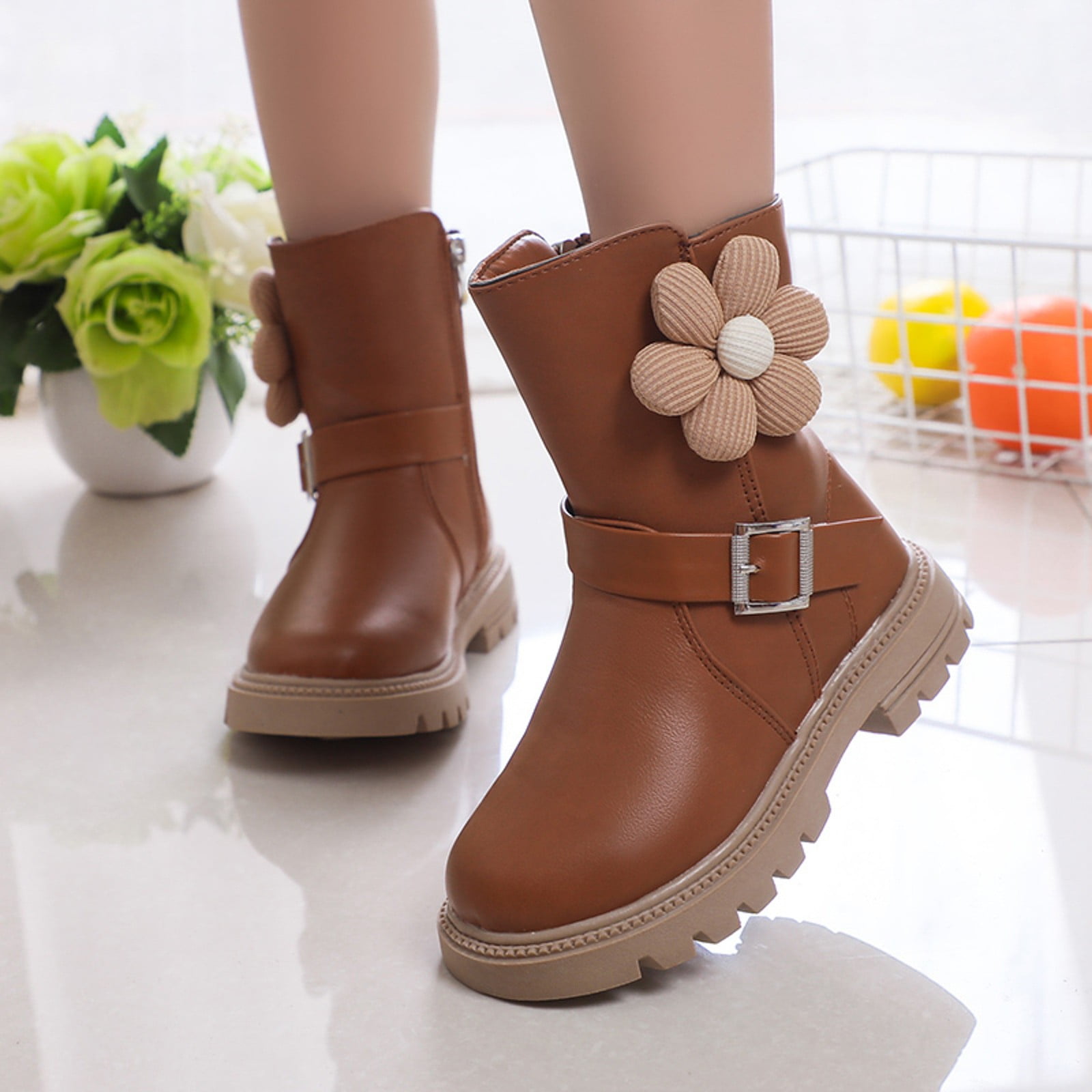 Xijirk Girls Boots,Children Thick Soled Girls Mid Length Boots ...