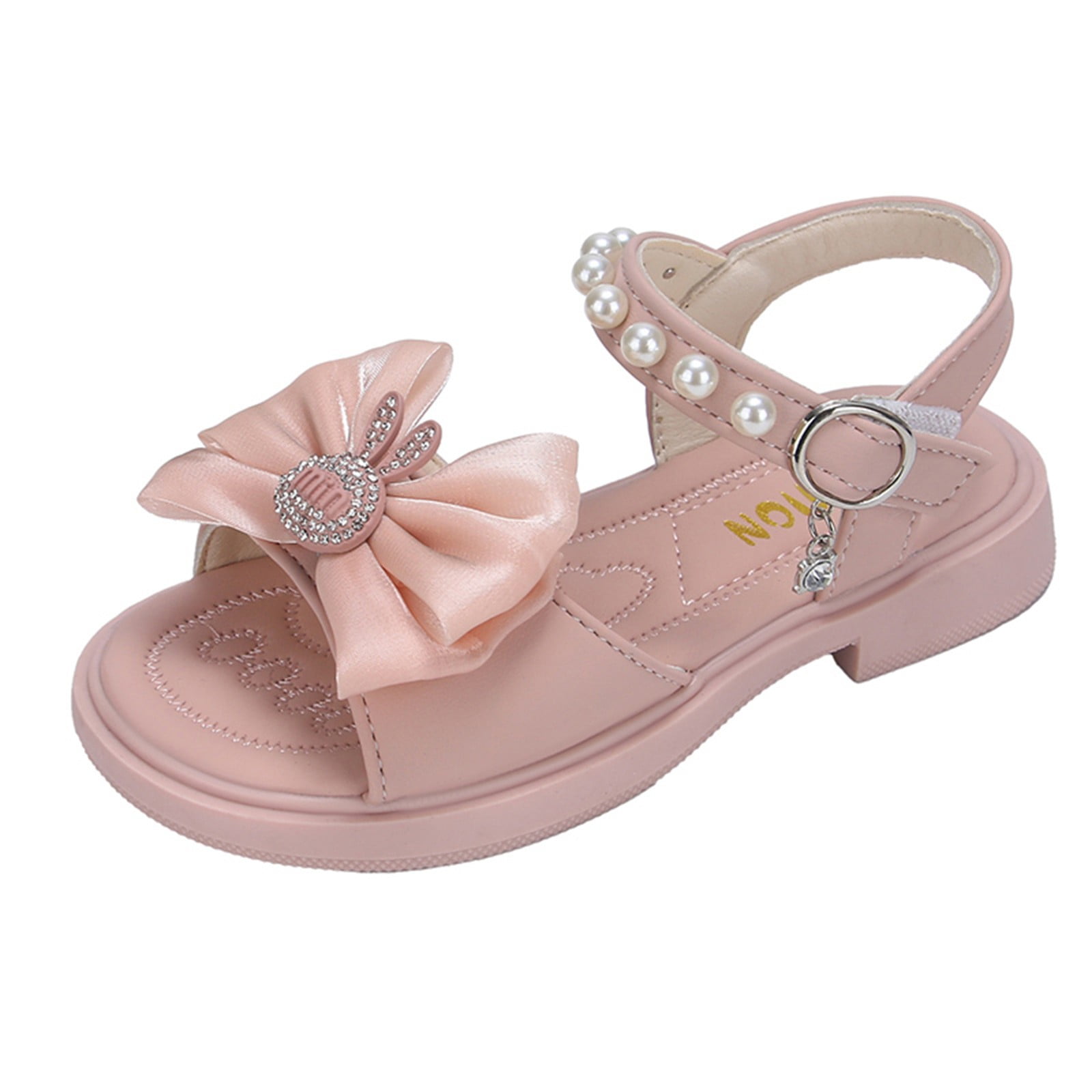 Xijirk Girls Thick Heel Sandals Open Toe Fashionable Cute Pearl Lace ...