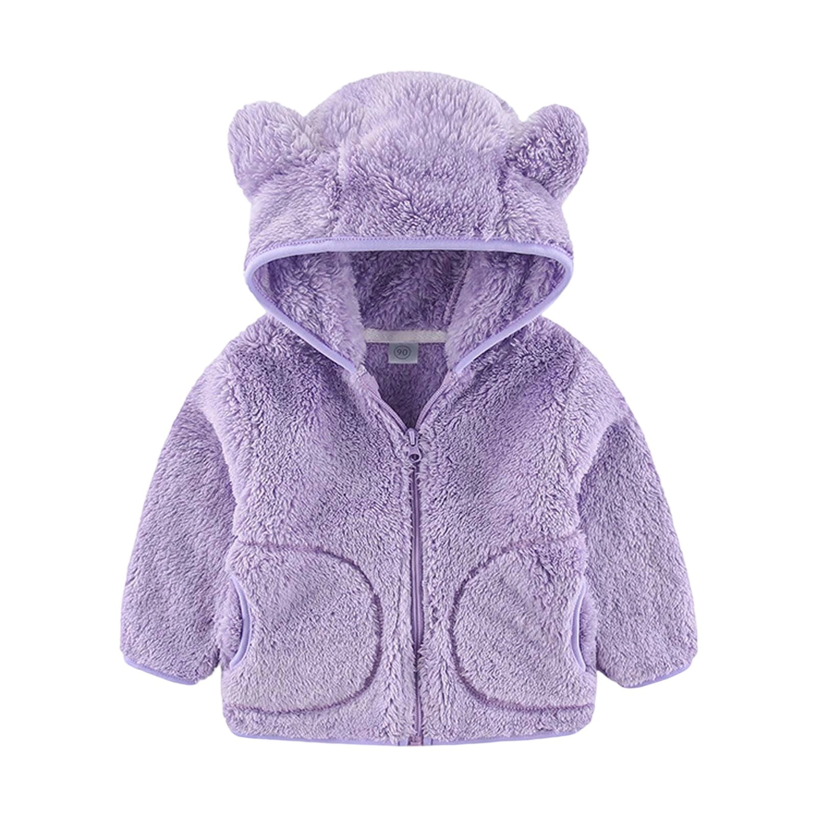 Xijirk Winter Girls Jacket Soft Coral Fleece Outerwear Cozy Warm ...