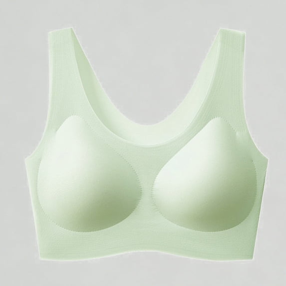 Xijirk Women's Seamless Wireless Bra Comfortable Soft Cup Full Coverage ...