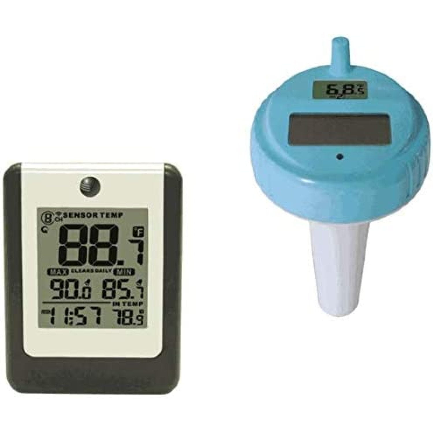 Xike WS-14 Wireless 8-Channel Floating Pool and Spa Thermometer ...