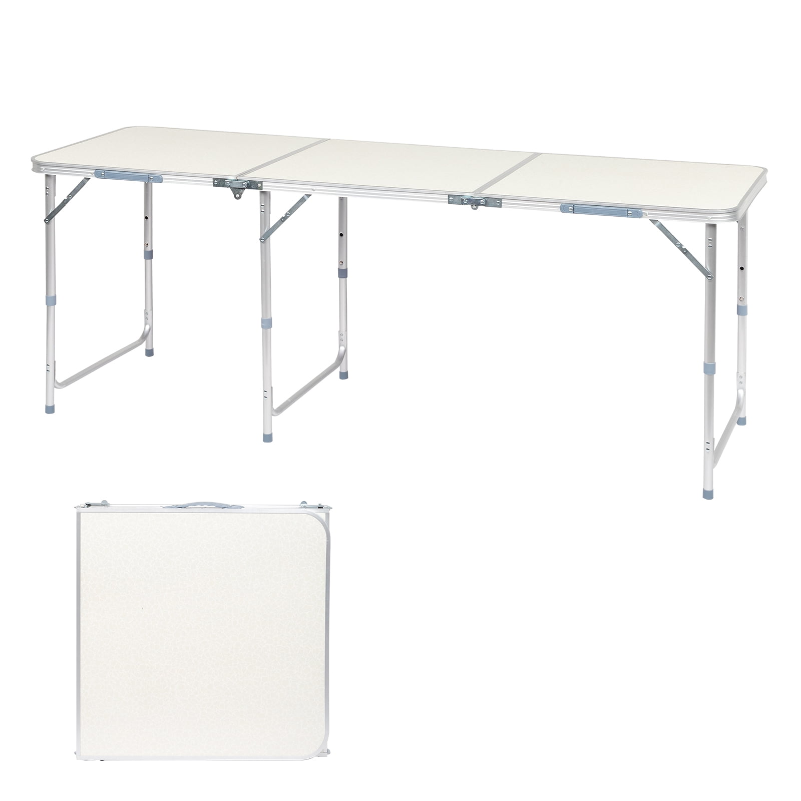 Xilee Portable 6Ft Folding Table, Heavy Duty Fold-in-Half Utility ...