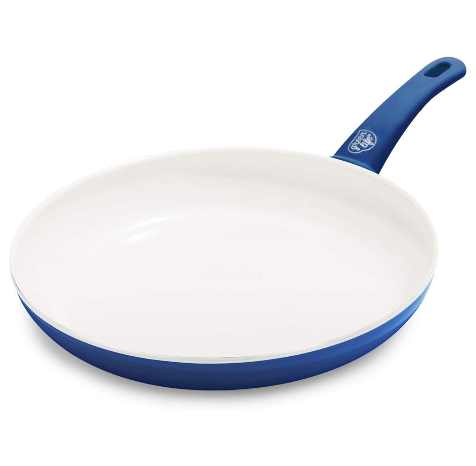 XilhXLy Soft Grip Healthy Ceramic Nonstick 12" Frying Pan Skillet, PFAS-, Dishwasher Safe, Blue ...