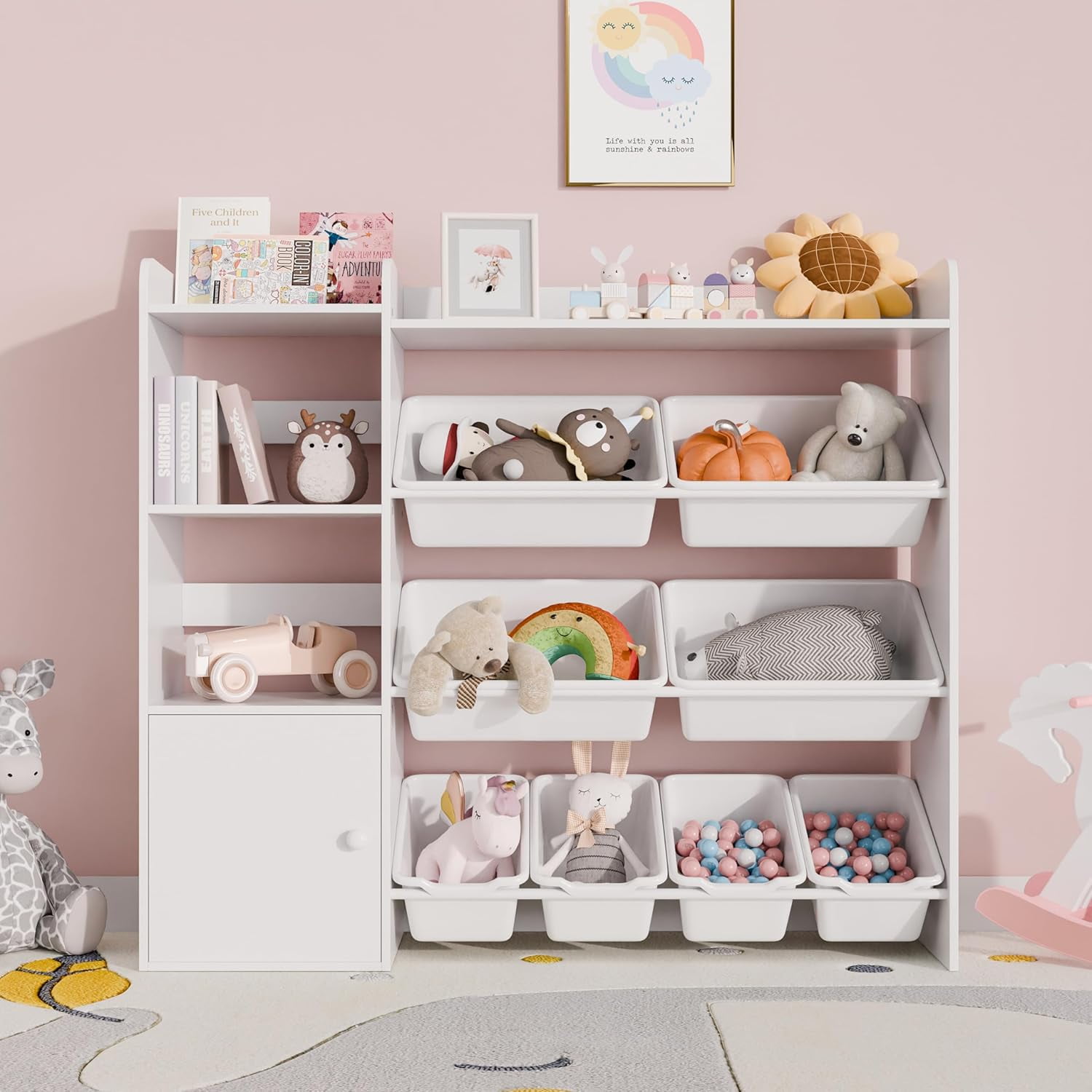 Xilingol Kids Toy Storage Organizer, 4-Tier Toy Organizers W/8 ...