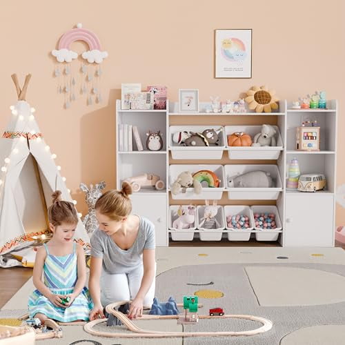 Xilingol Kids Toy Storage Organizer W/8 Removable Toy Bins, 4-Tier Toy ...