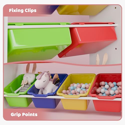 Xilingol Kids Toy Storage Organizer W/8 Removable Toy Bins, 4-Tier Toy ...