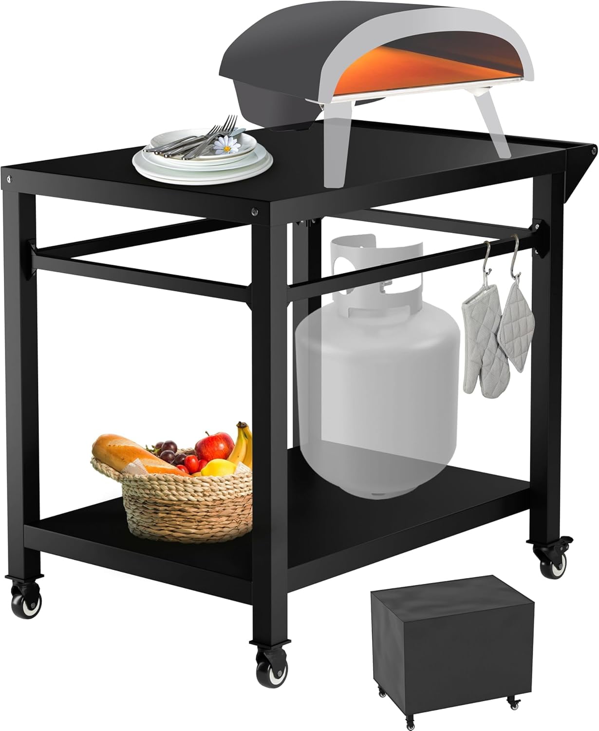 Xilingol Pizza Oven Table Cart for Ooni Koda/Karu/Fyra 16/12 with ...