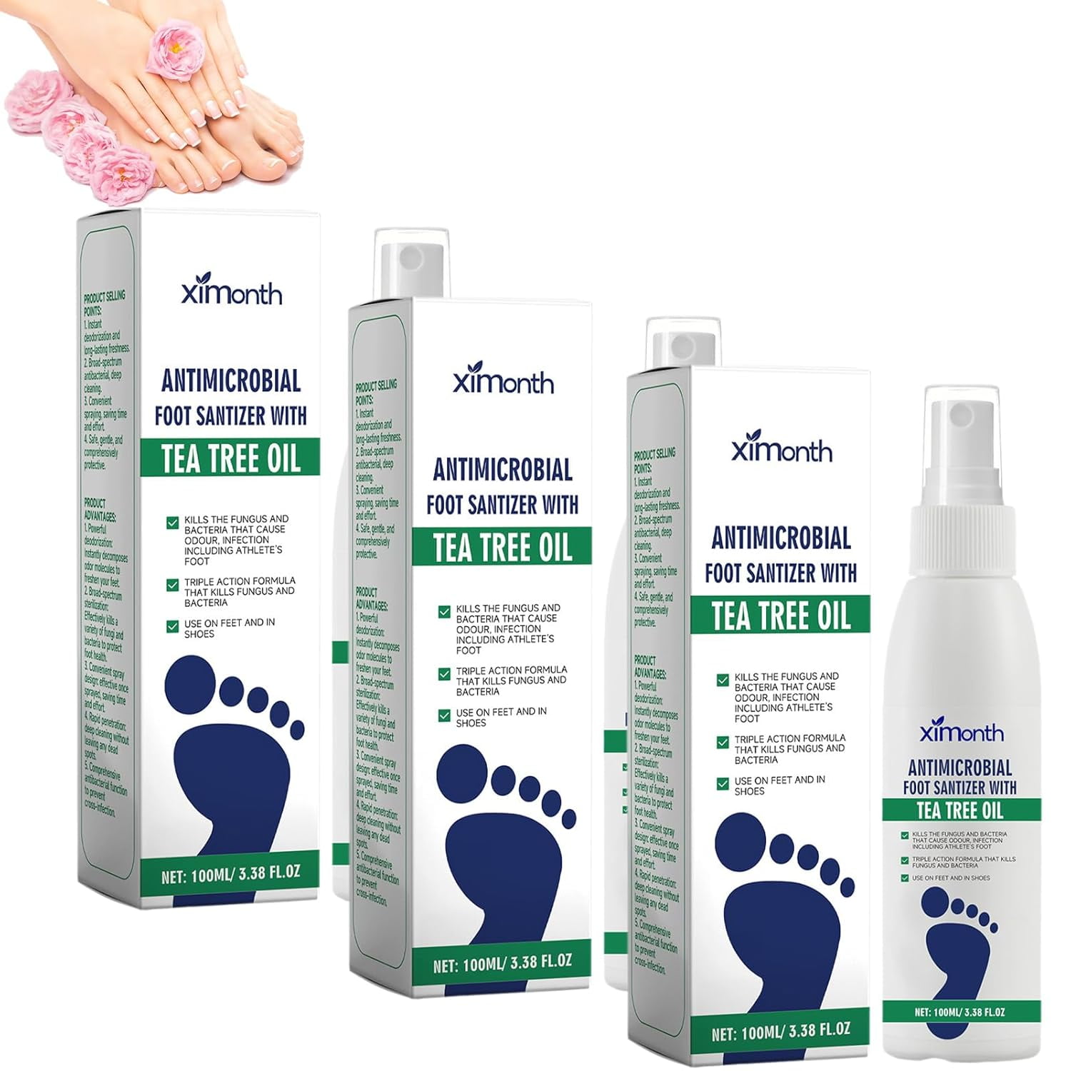 Ximonth Foot Sanitiser with Tea Tree Oil, Ximonth Foot Sanitizer Spray ...